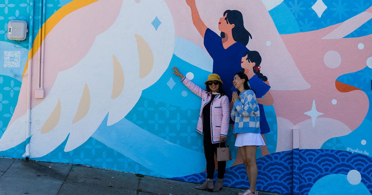 Artist Alice Lee works with Cricut on SF mural