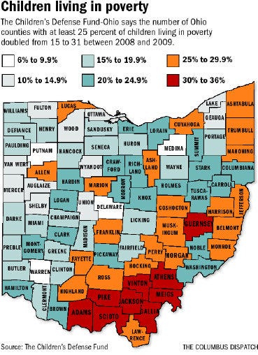 Poverty rates leap for Ohio children
