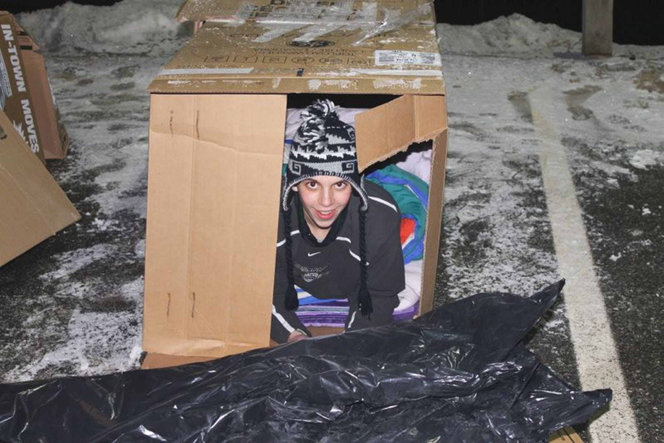 A cold night inside a cardboard box: STA students learn about homelessness