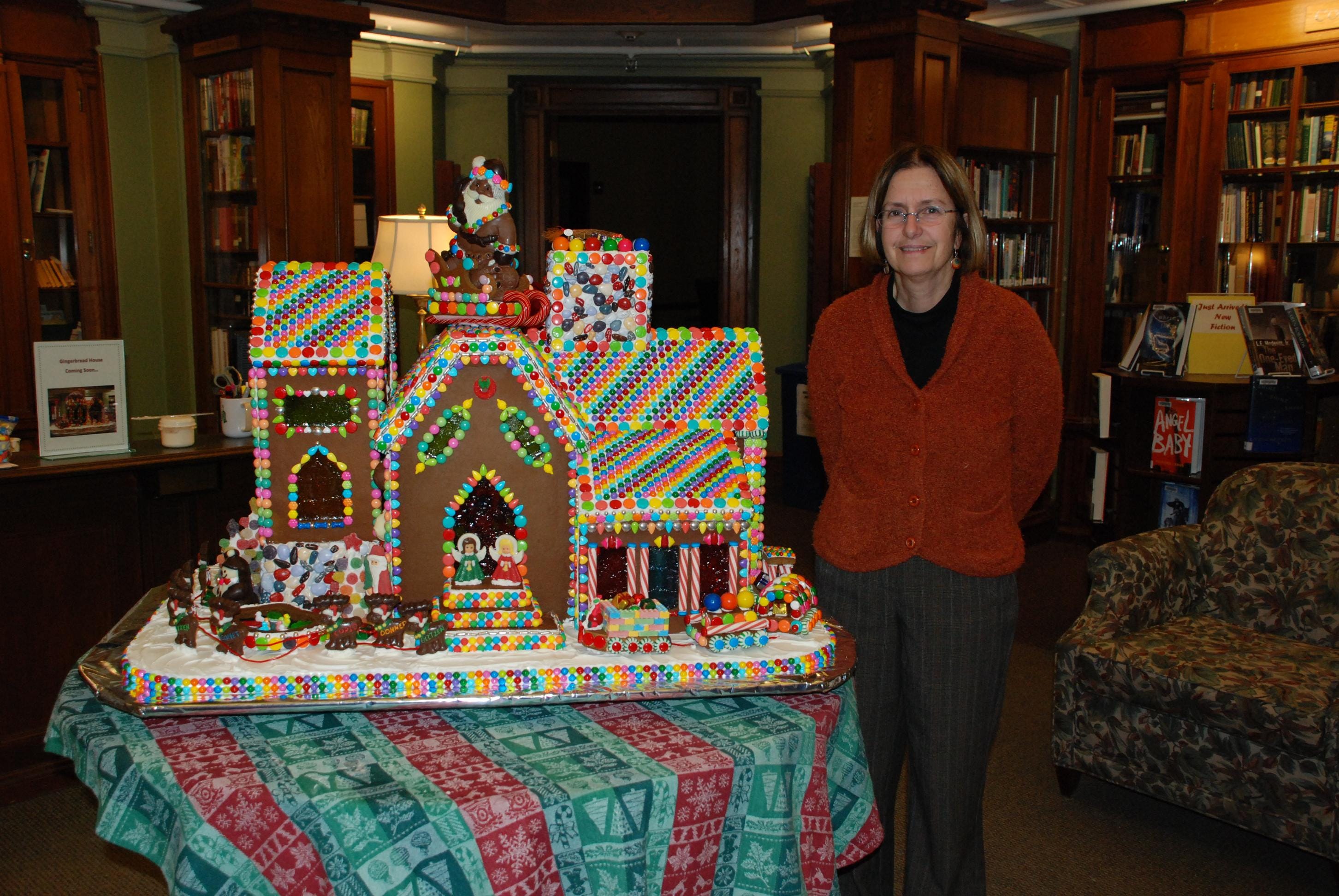 Gingerbread house on display at Concord Free Public Library