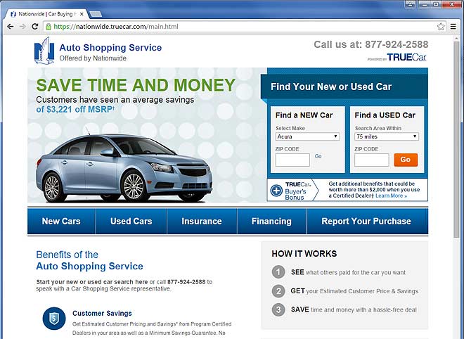 Nationwide announces car-buying service
