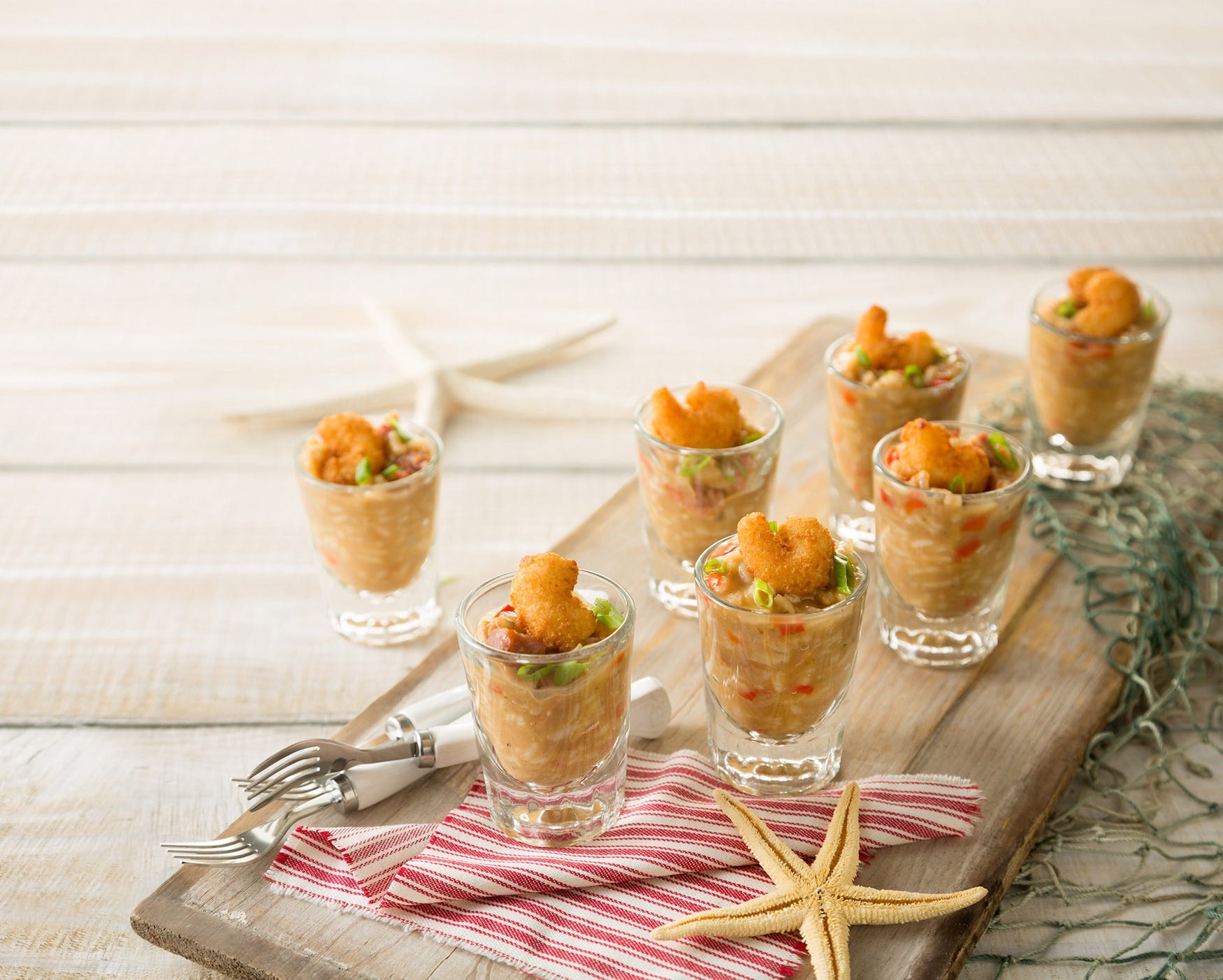 Easy prep with shrimp gumbo shooters