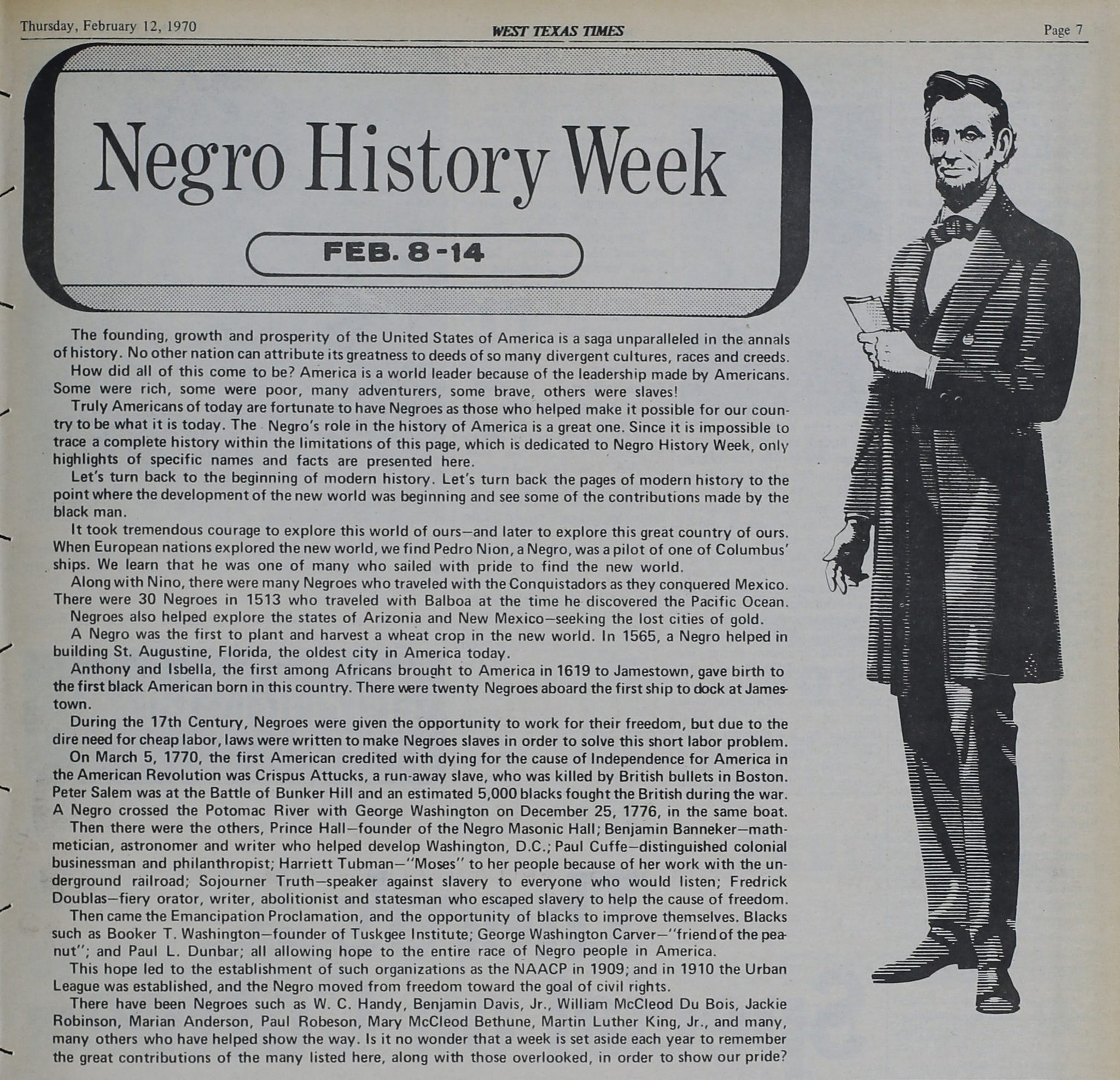 Caprock Chronicles: Black History Month springs from 1925 week that ...