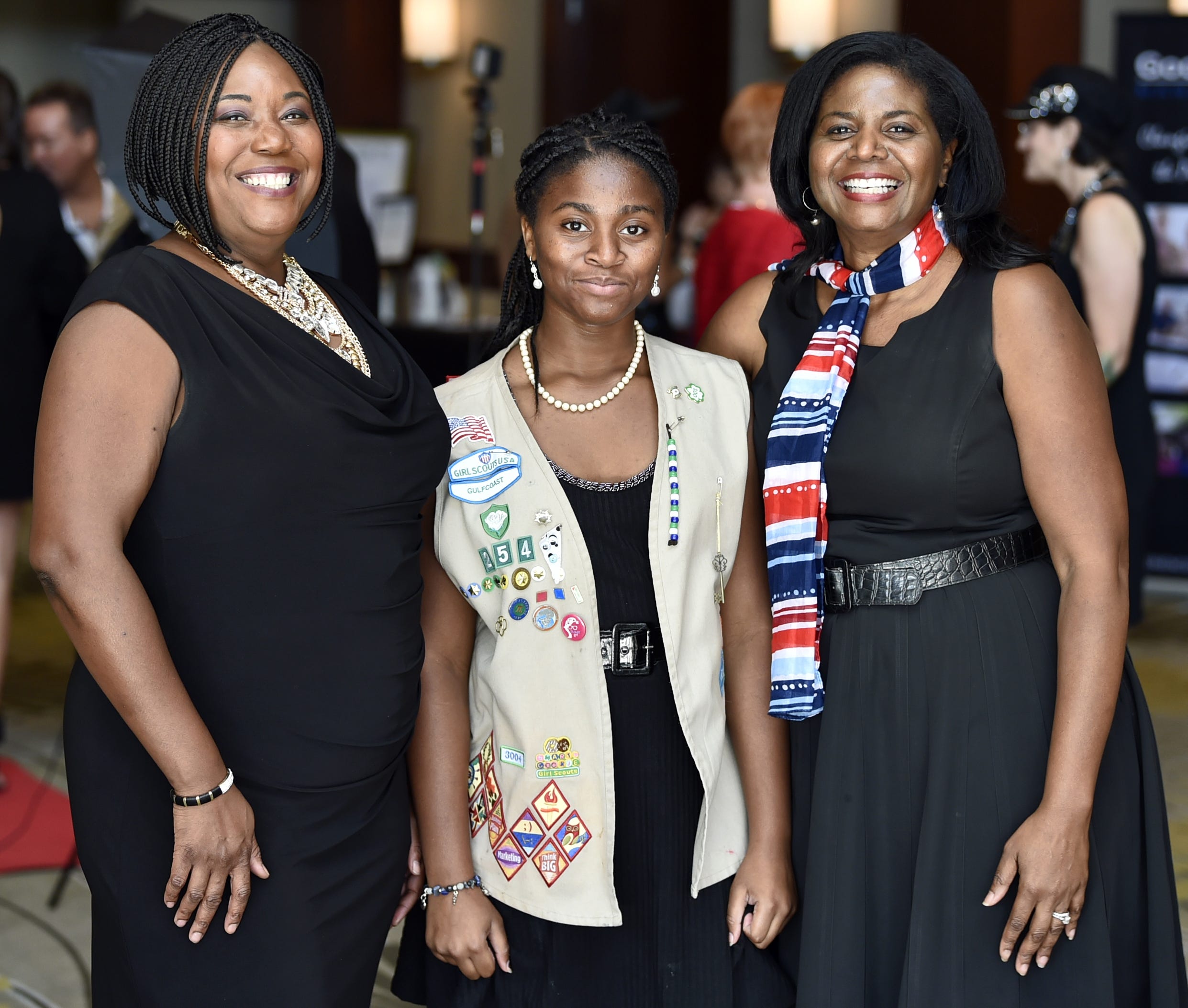 A runway role model inspires Girl Scout Cadettes