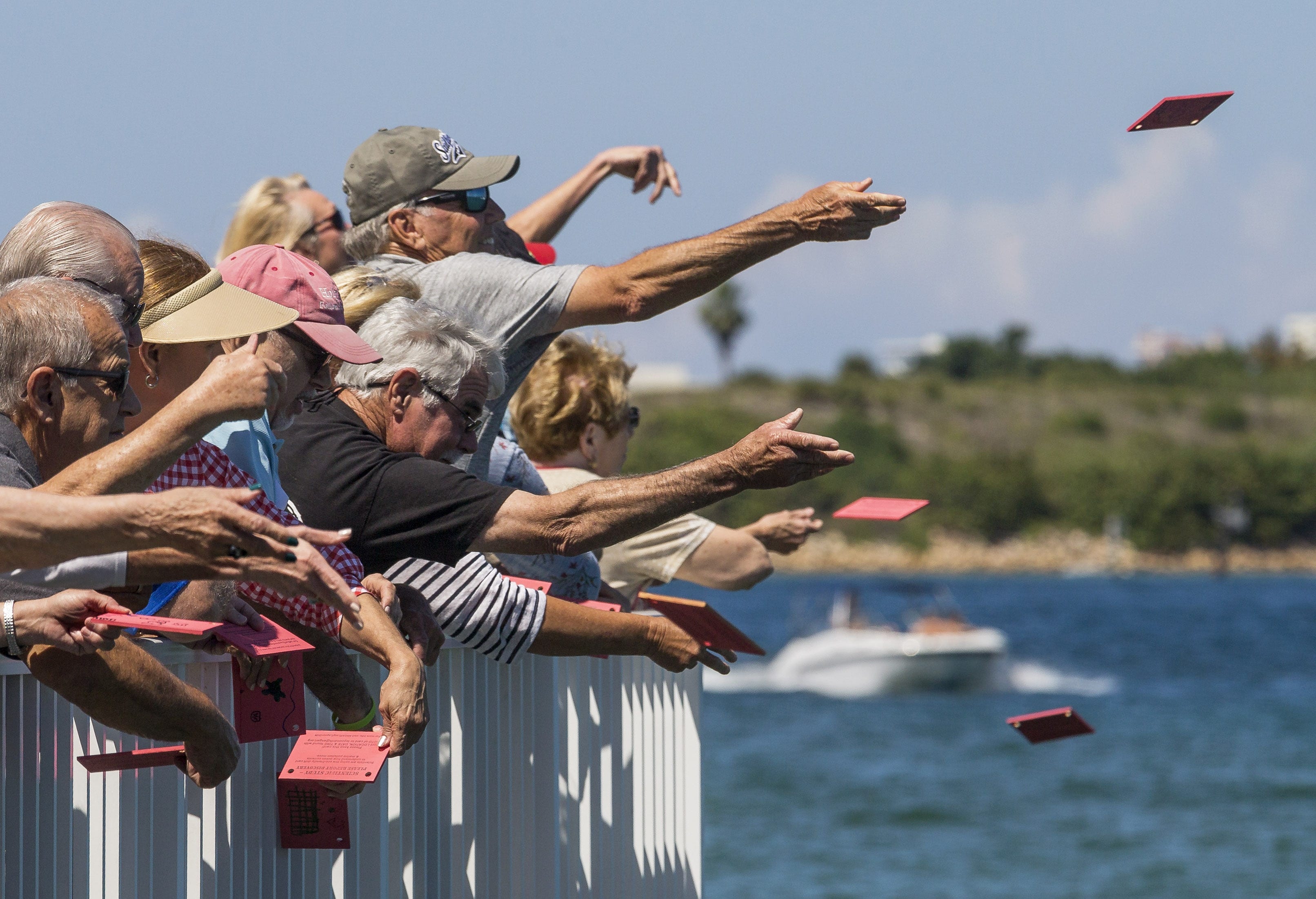 Pink wooden 'drift cards' dropped into Lake Worth Lagoon will provide ...