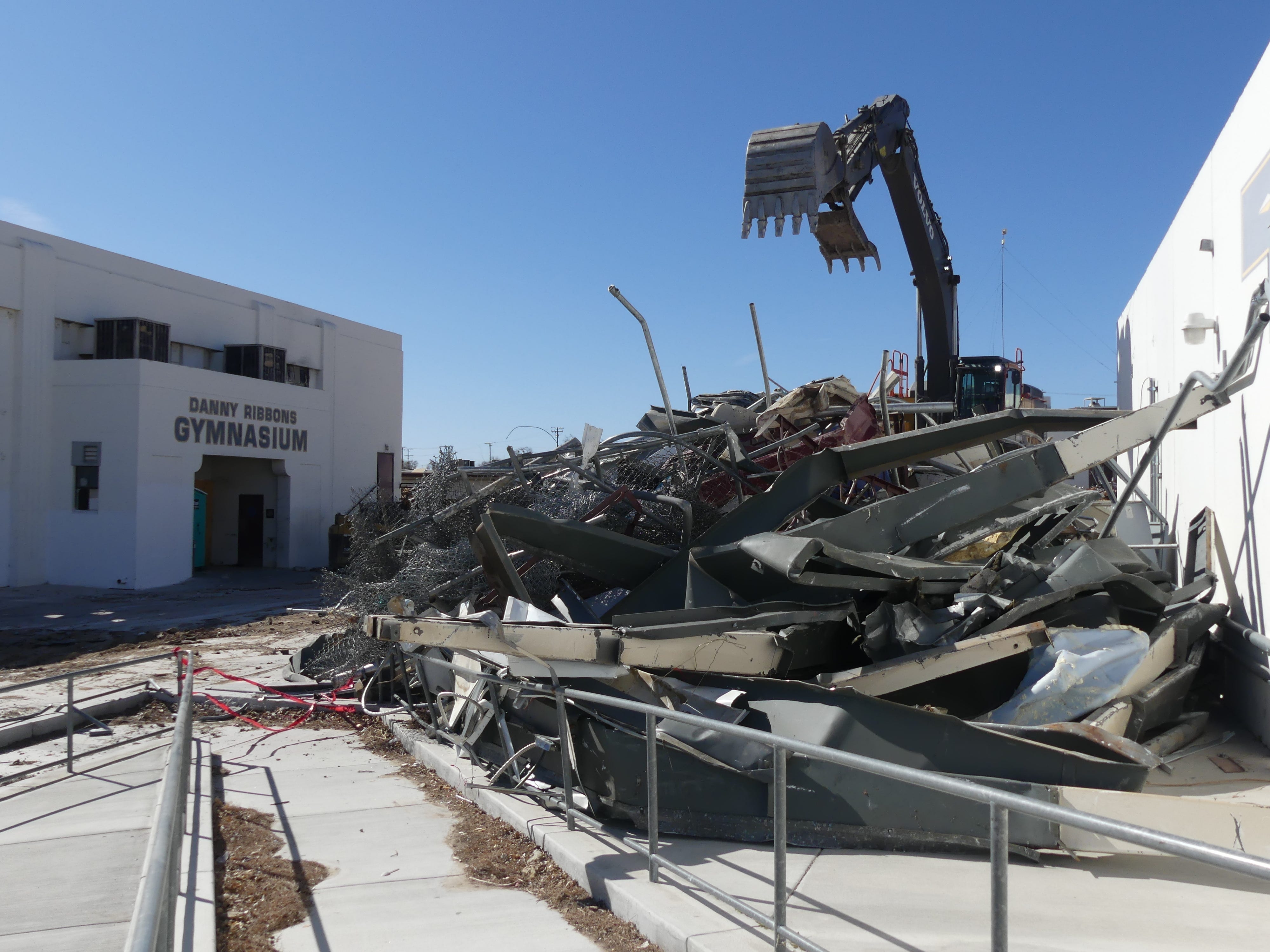 Demolition continues at former school site