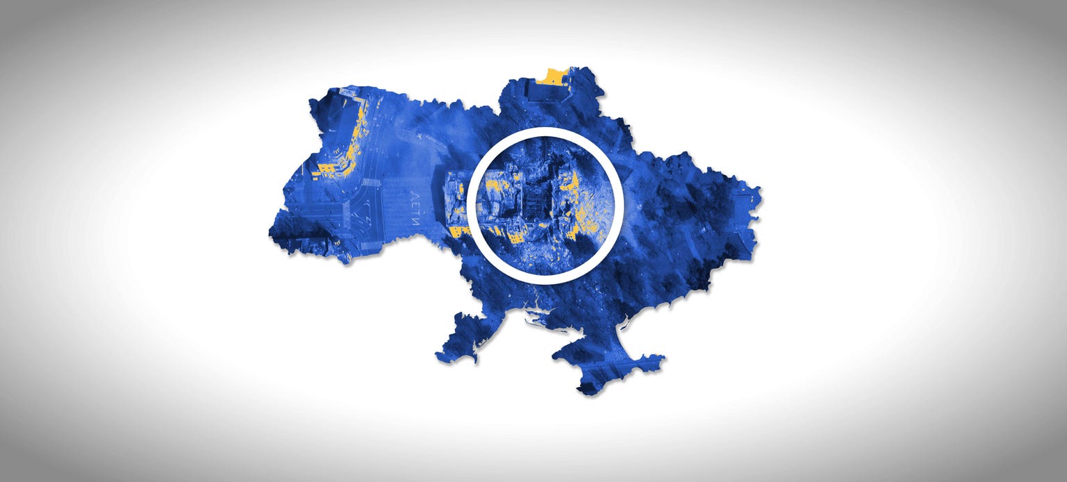 Before and after images of the war in Ukraine one year later