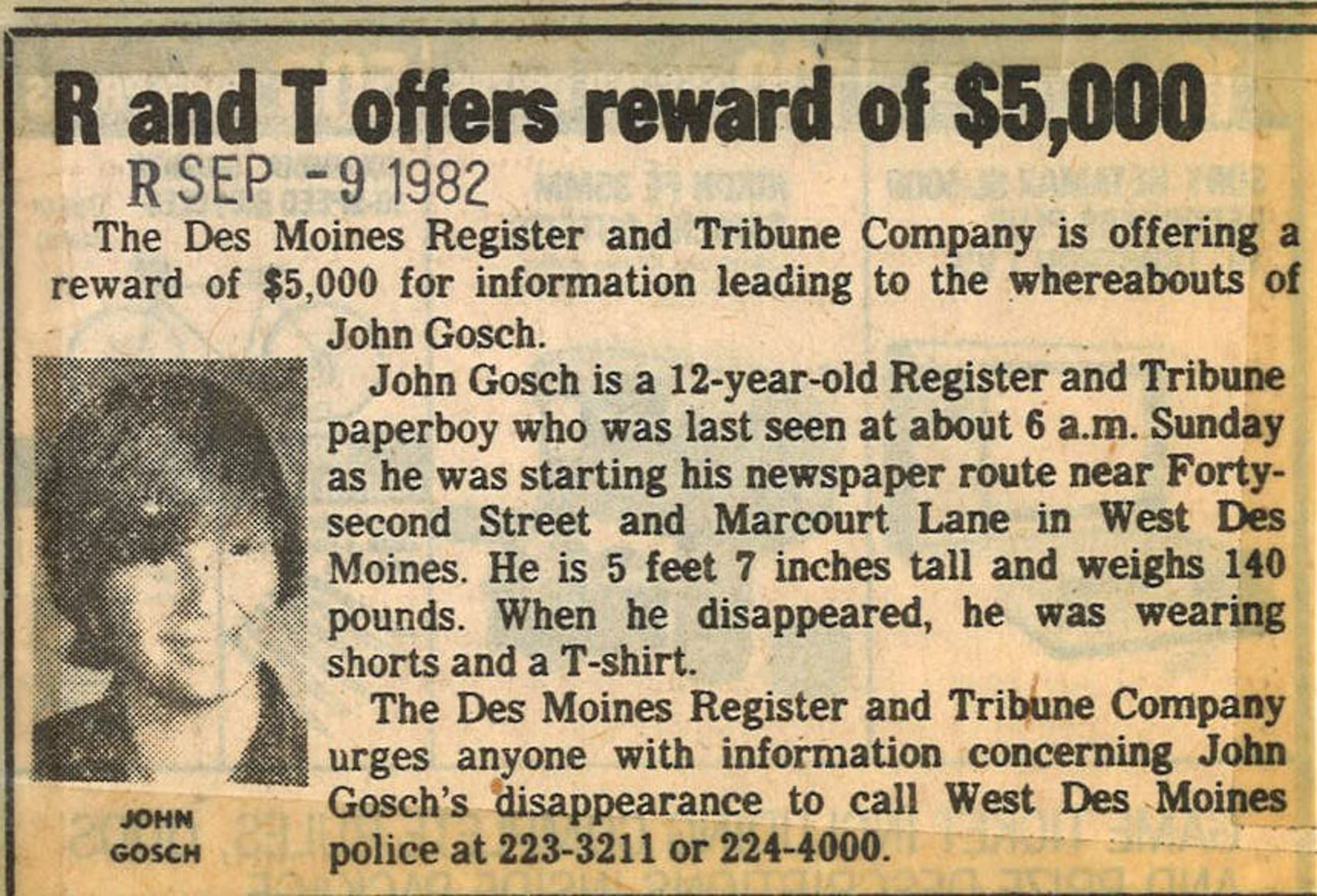 Johnny Gosch's disappearance changed the US; he has never been found