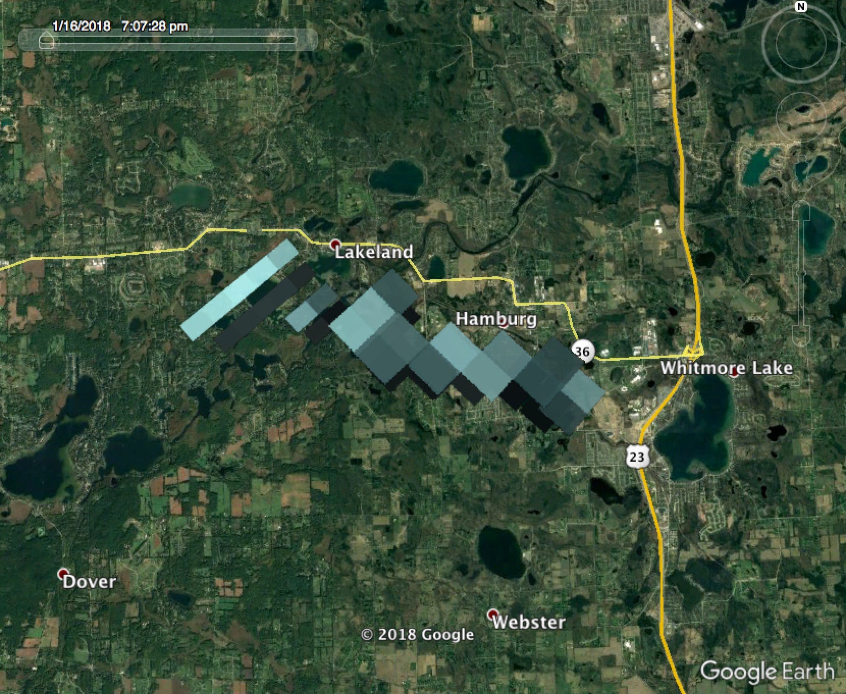 Where NASA has located meteorites in Livingston County