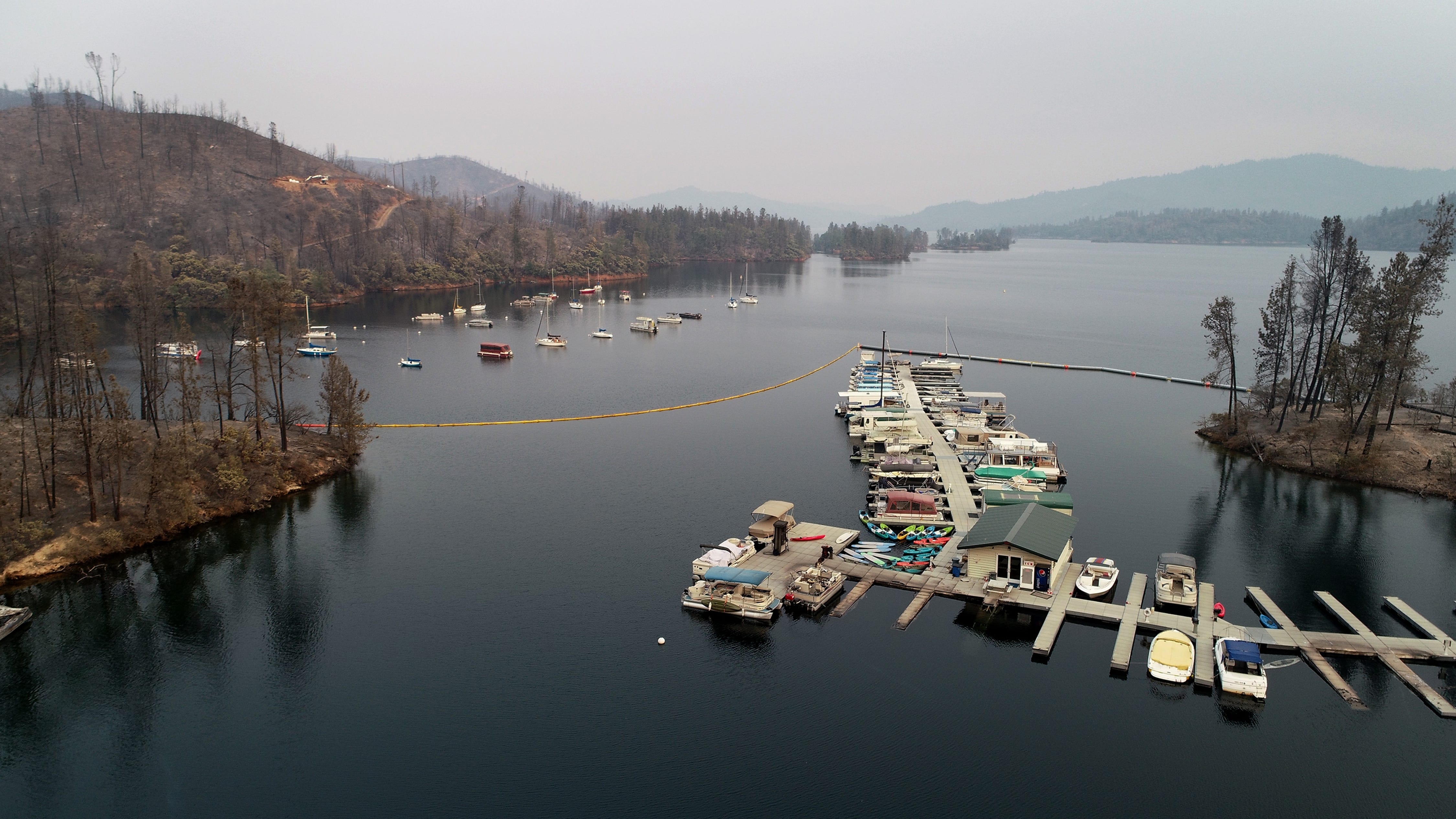 Drone aerials of California wildfire devastation