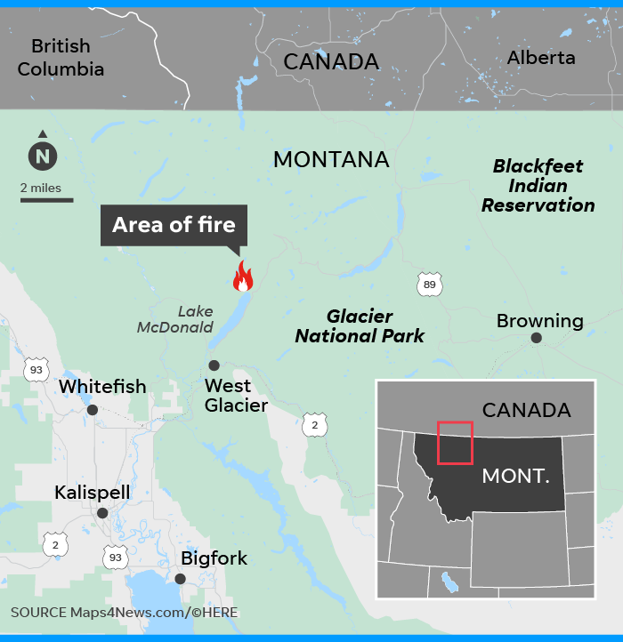 Glacier Park fire: Structures destroyed near Lake McDonald