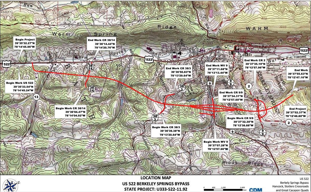 State eyes 2023 completion for section of Berkeley Springs bypass