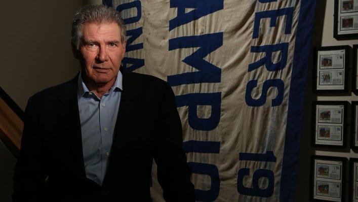 Harrison Ford takes the field in '42'