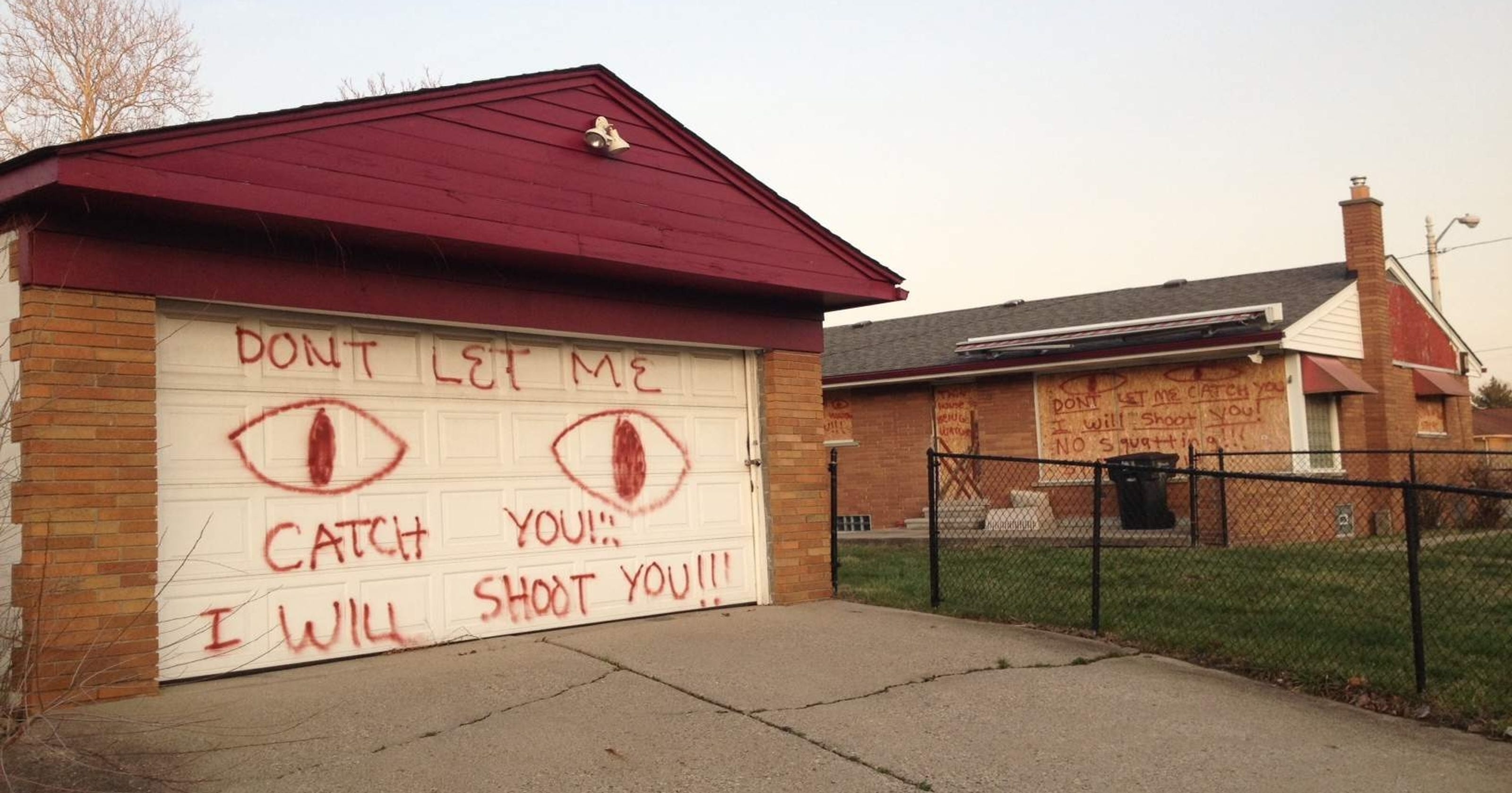 Detroit house posts scary warning: 'You will get shot'