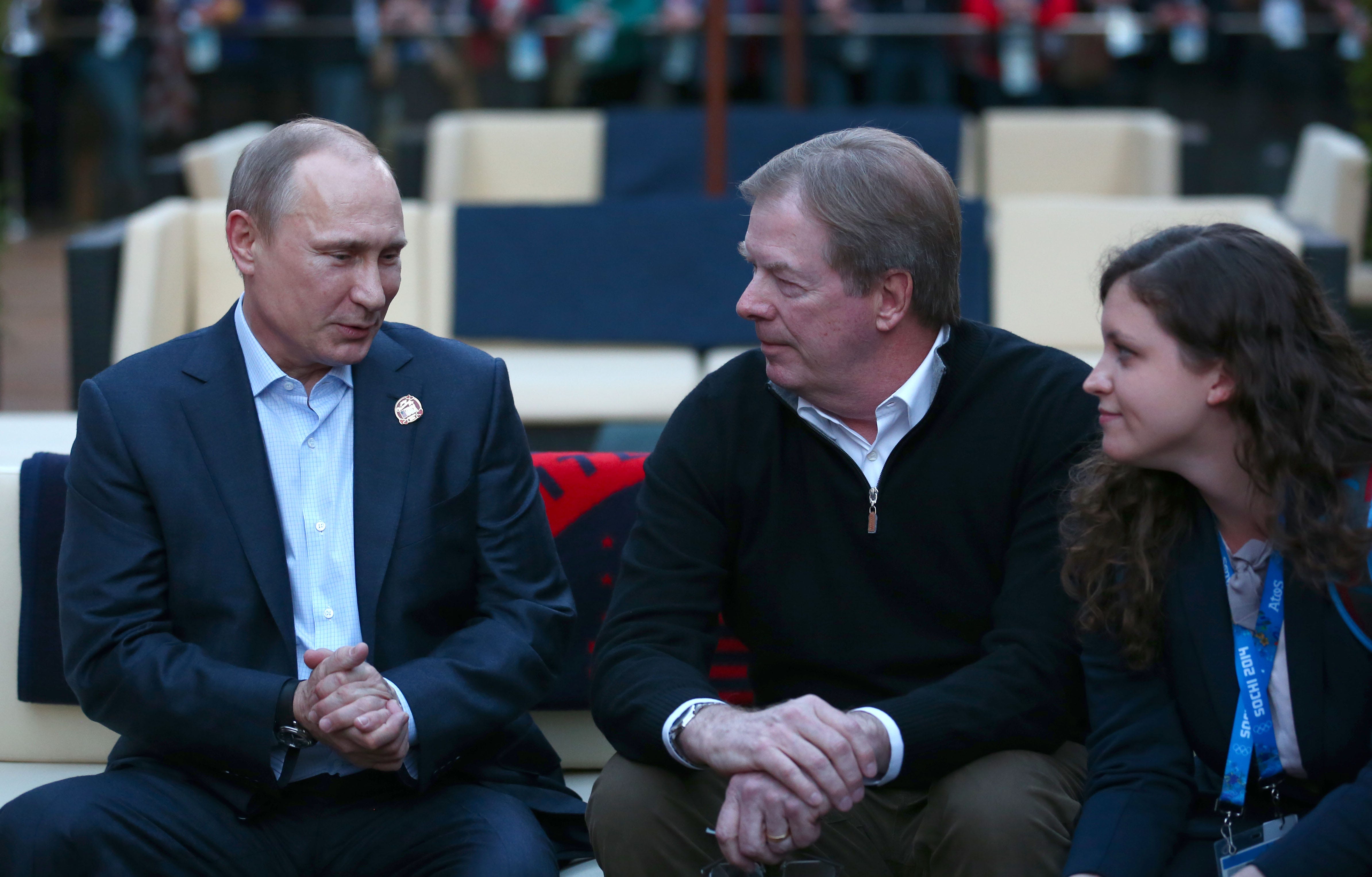 Vladimir Putin visits Team USA in Sochi