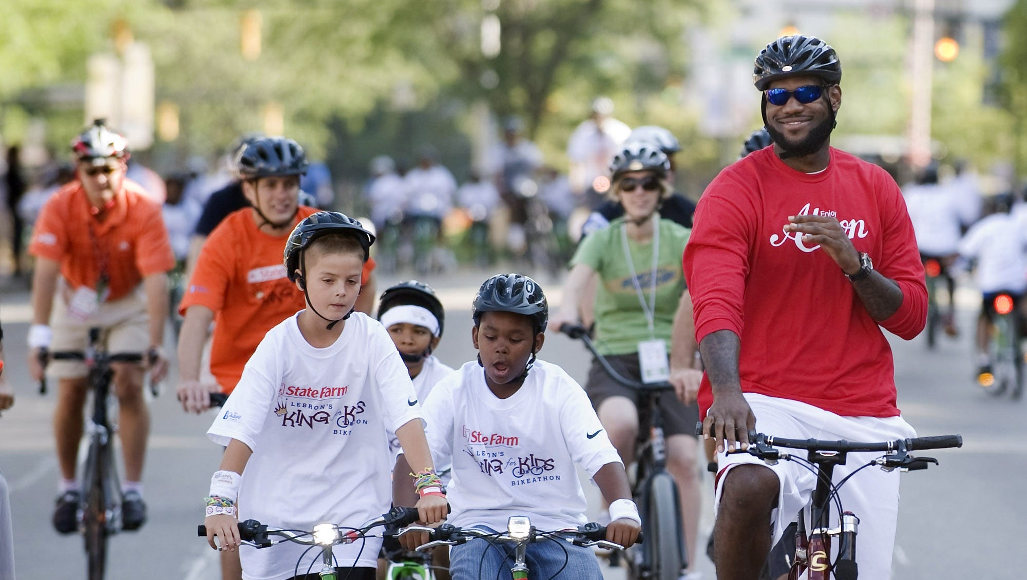 LeBron James bikes home from Miami Heat games at night