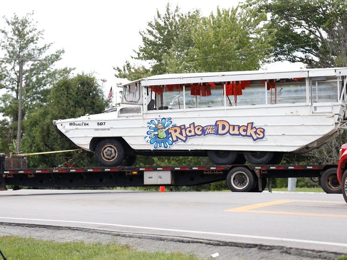 Branson duck boat raised from the bottom of Table Rock Lake