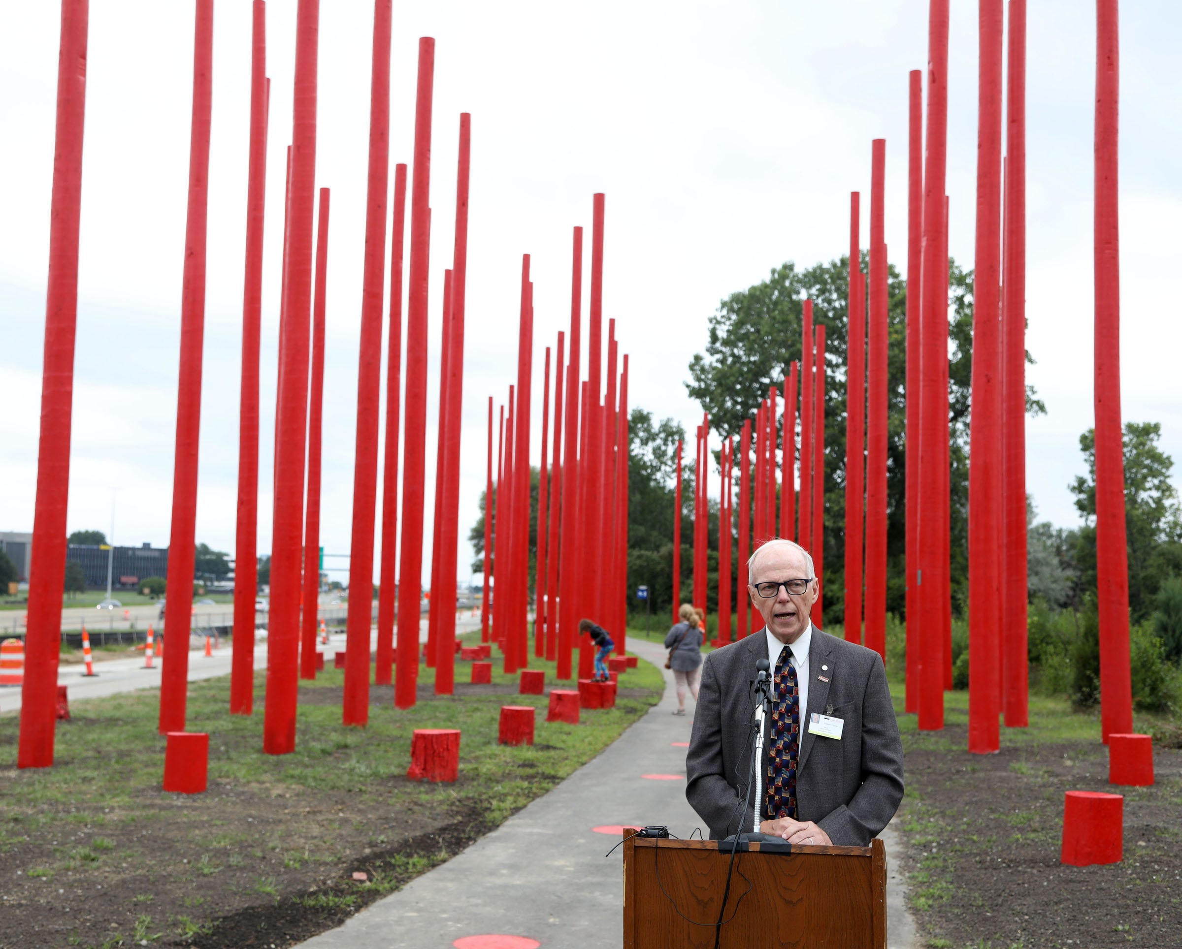 Southfield's Red Pole Park is made from utility poles