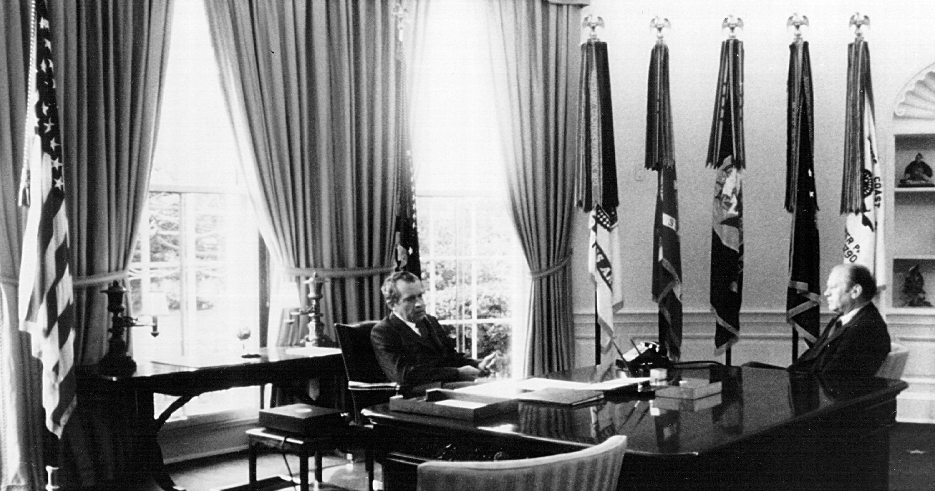 Parody: Donald Trump uses Richard Nixon's Watergate tapes for policy