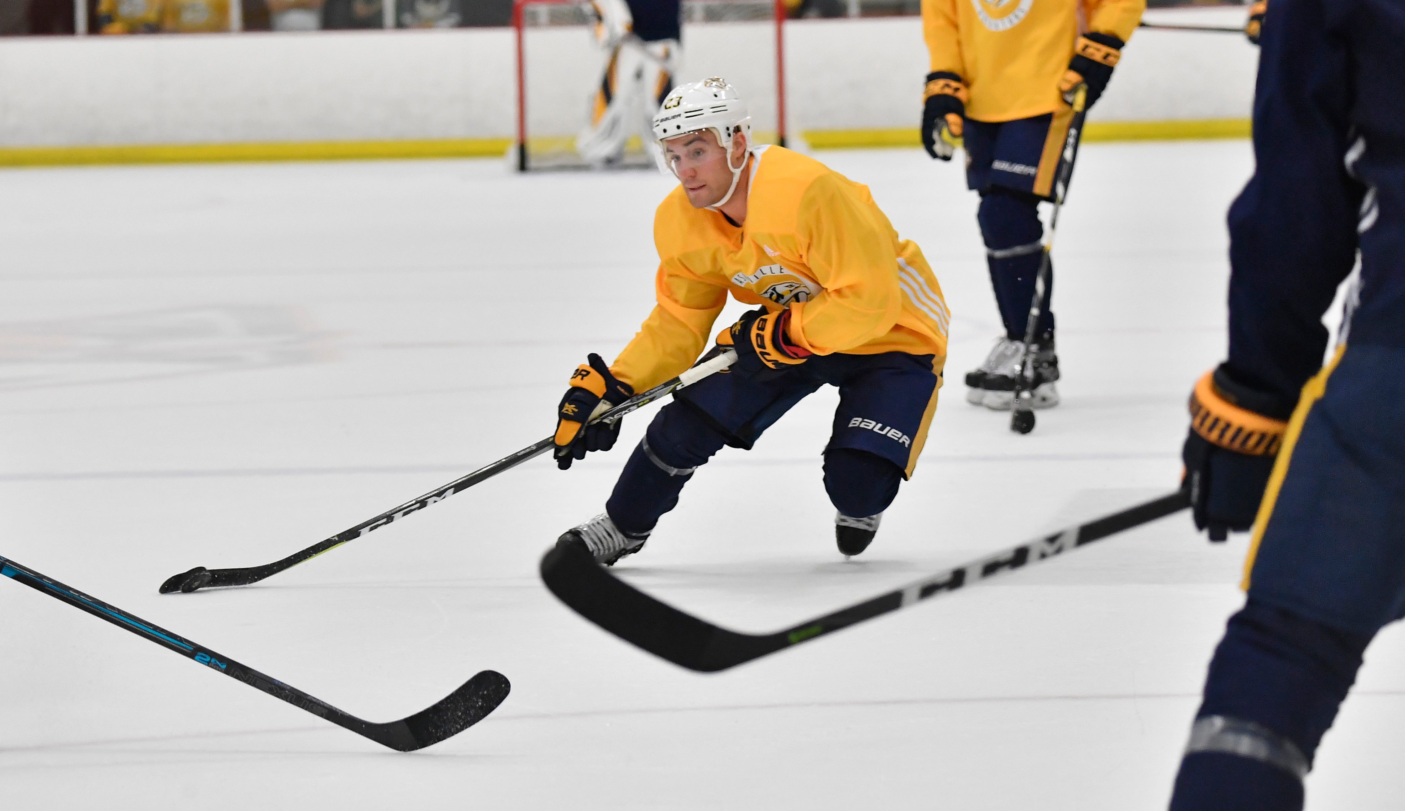 Preds player Grimaldi names his hockey sticks, treats them with care