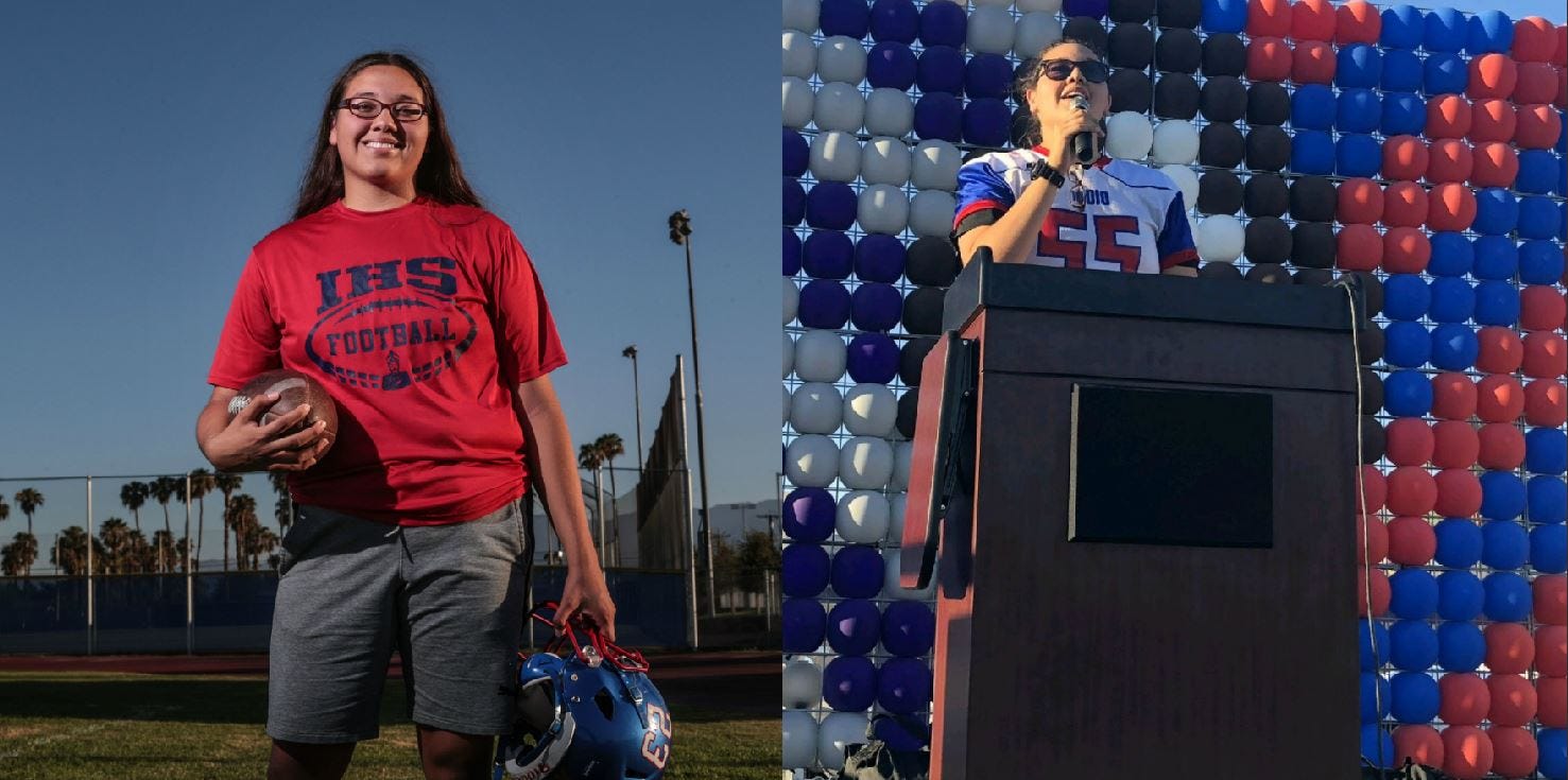 This girl plays football for Indio High School; she's also a world ...