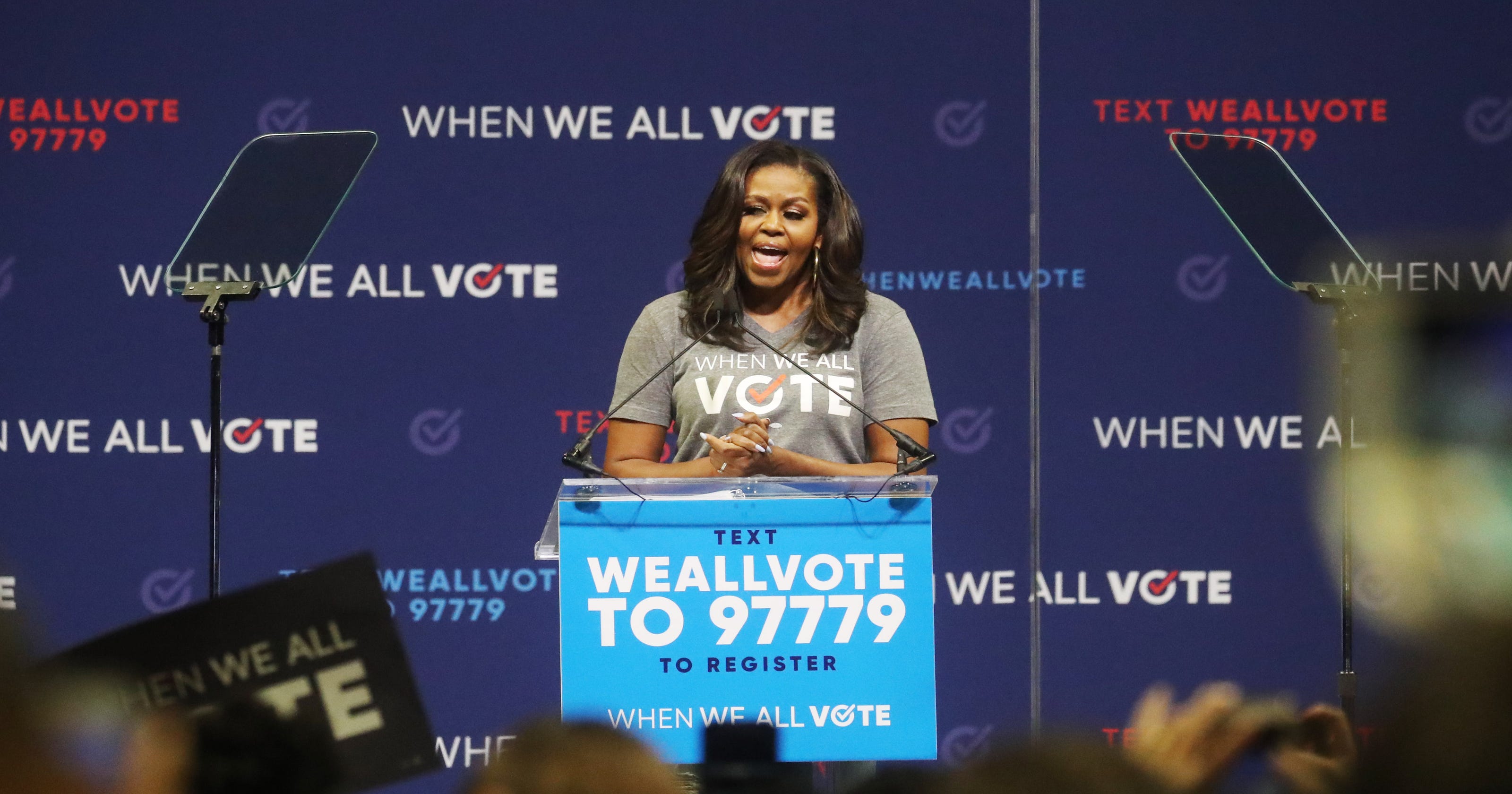 Michelle Obama encourages voting at Coral Gables rally