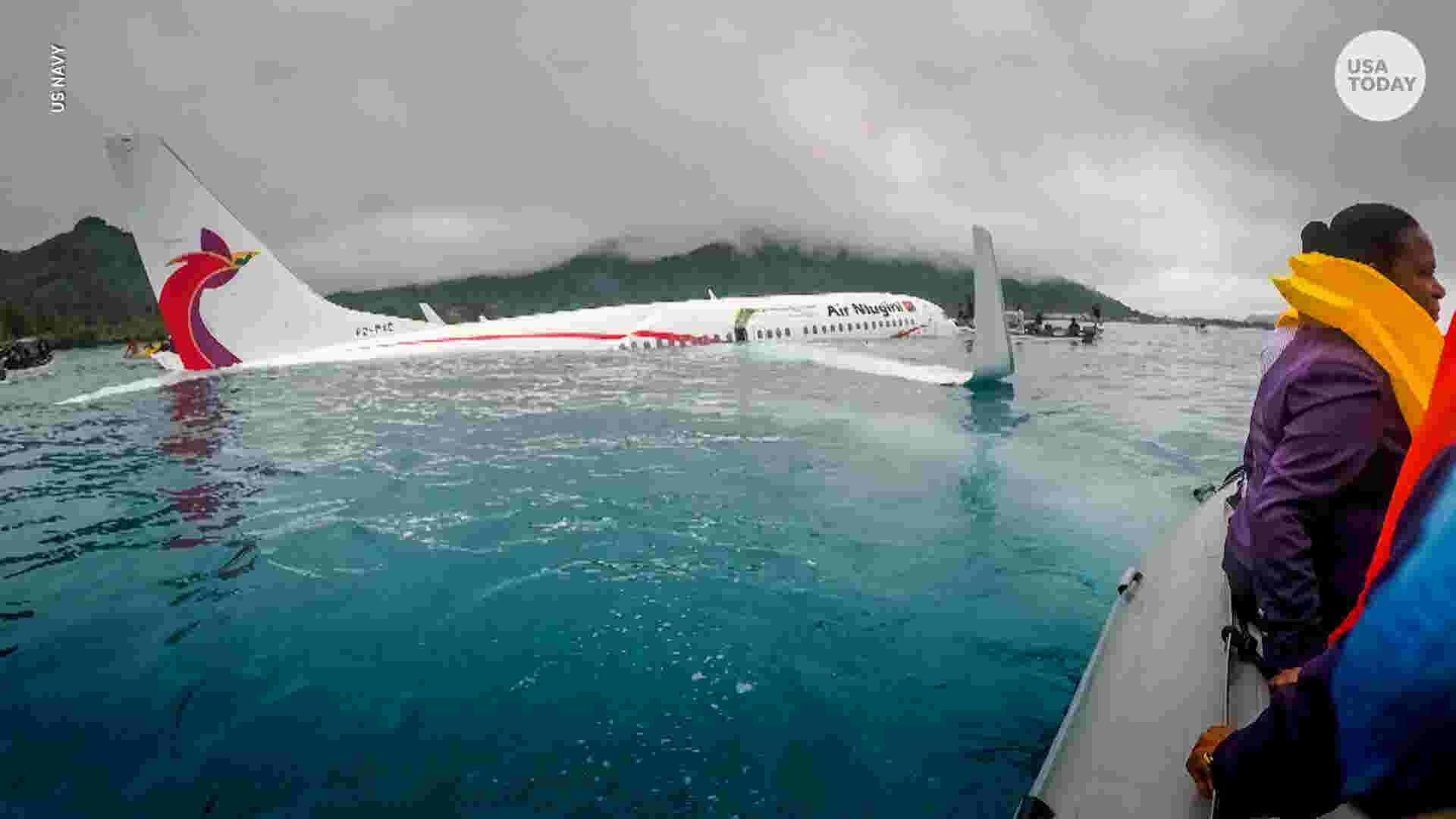 Plane crash lands into lagoon, all passengers and crew survive
