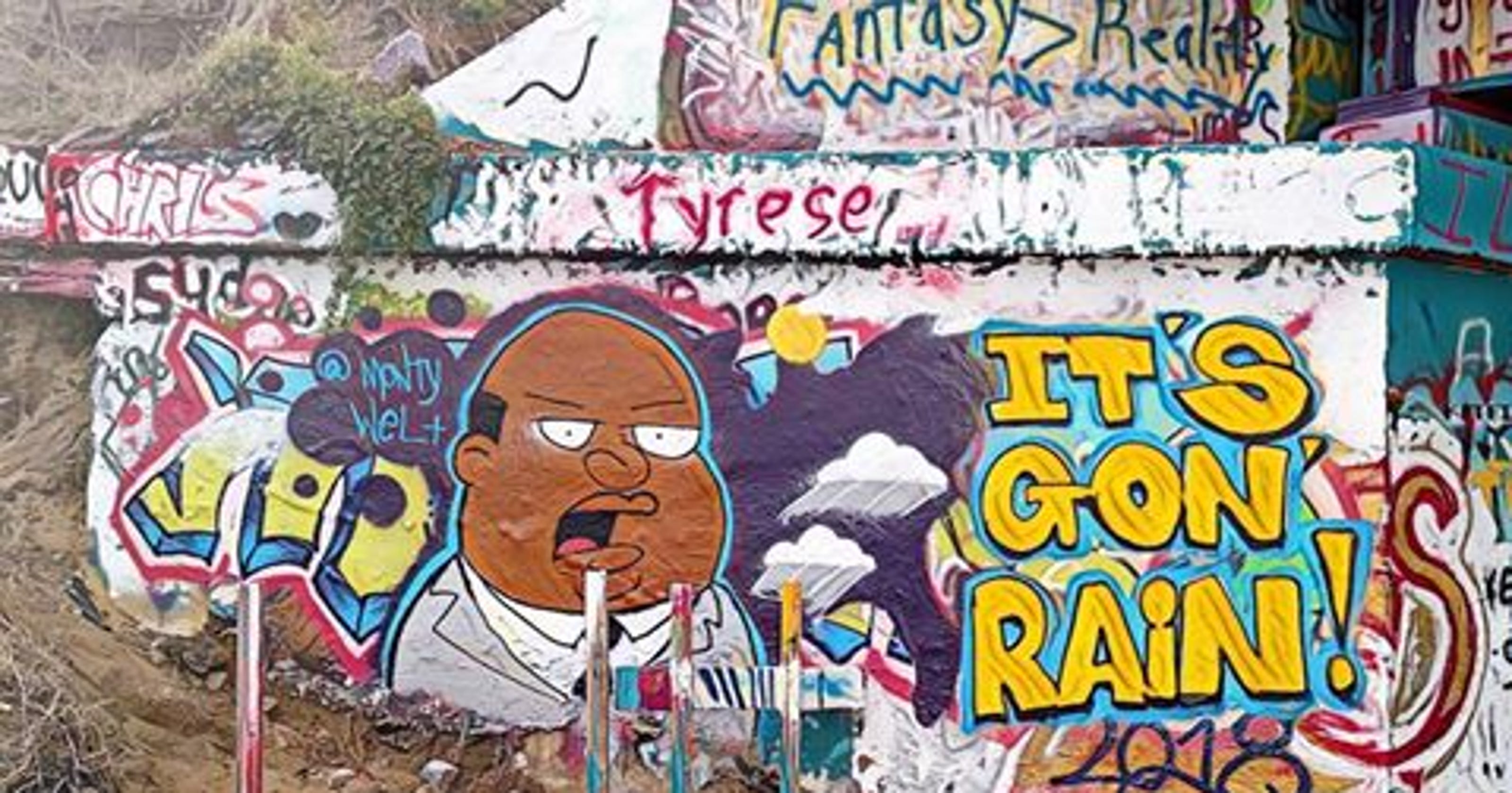 Artist paints Family Guy character on Graffiti Bridge ahead of ...