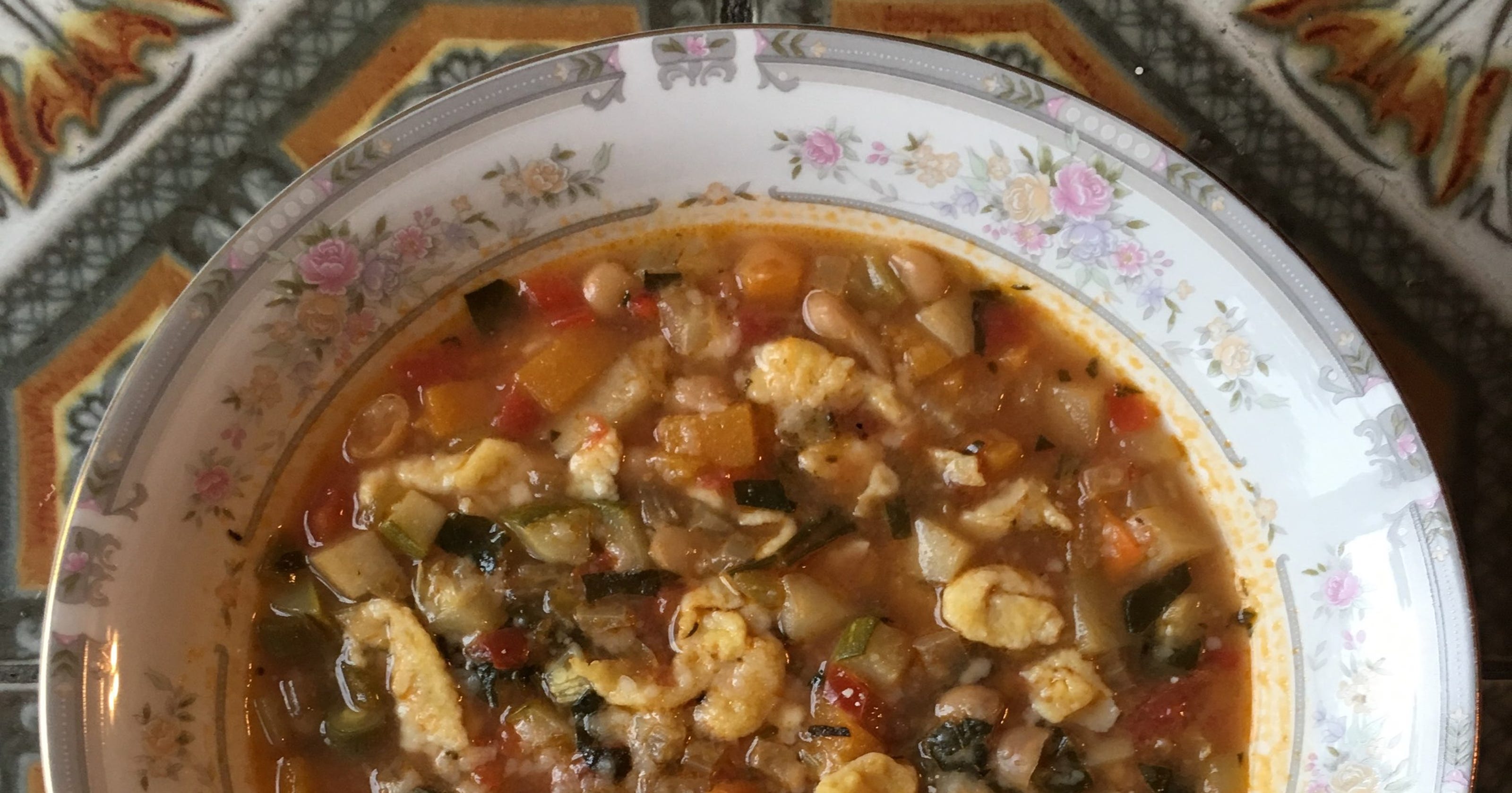 Minestra is a vegetable-based Sicilian soup that makes a hearty meal