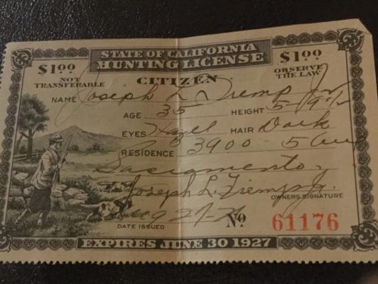 Vintage licenses part of California's outdoor rec history