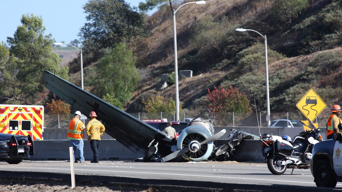 See images from crash landing on the Highway 101
