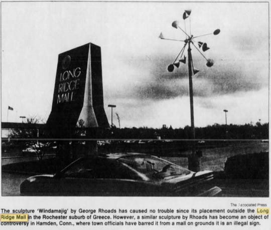 George Rhoads sculpture from Long Ridge Mall for sale on Craigslist