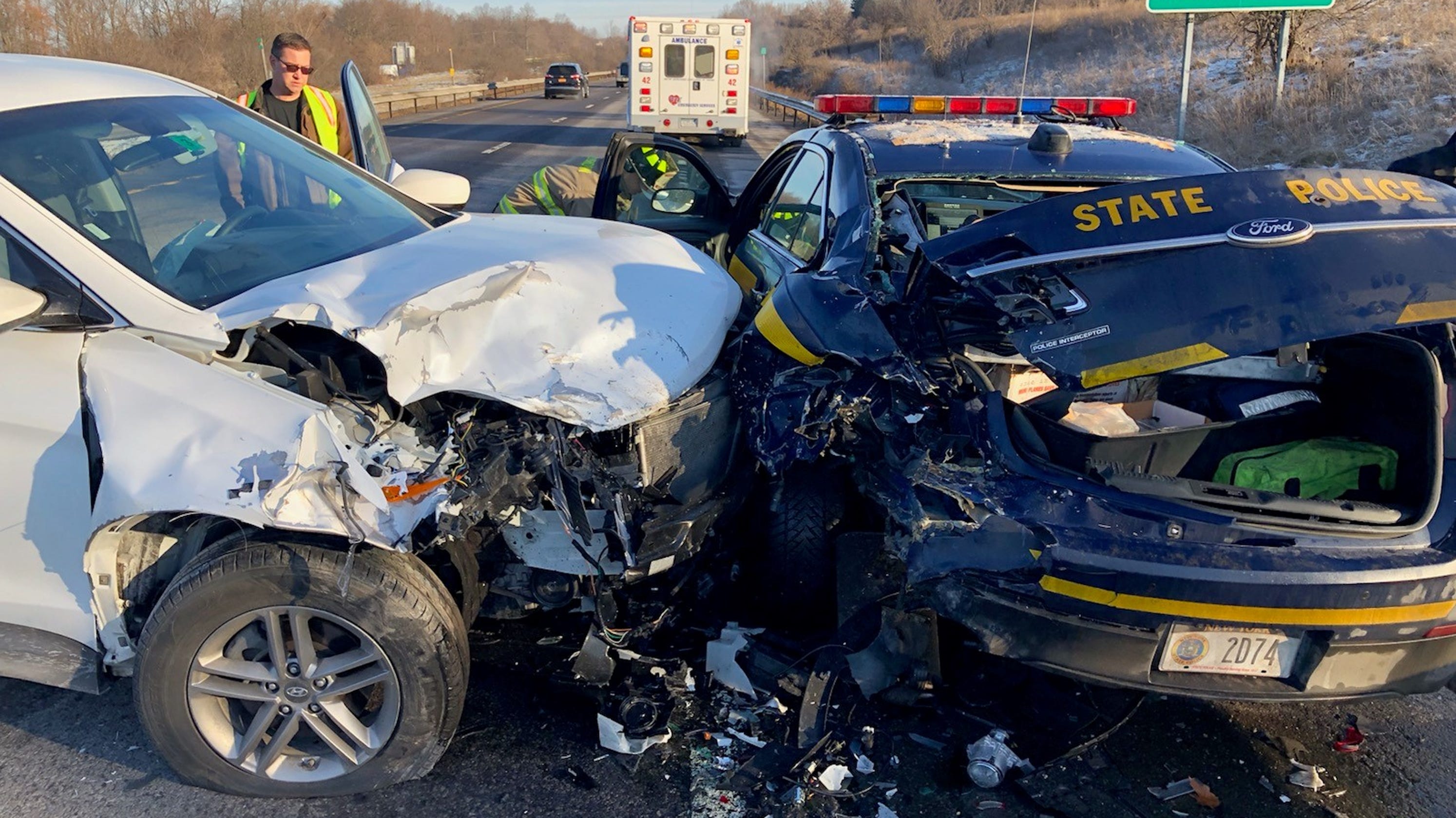 Endicott Driver Ticketed After Crash With Ny State Police Car On I 81