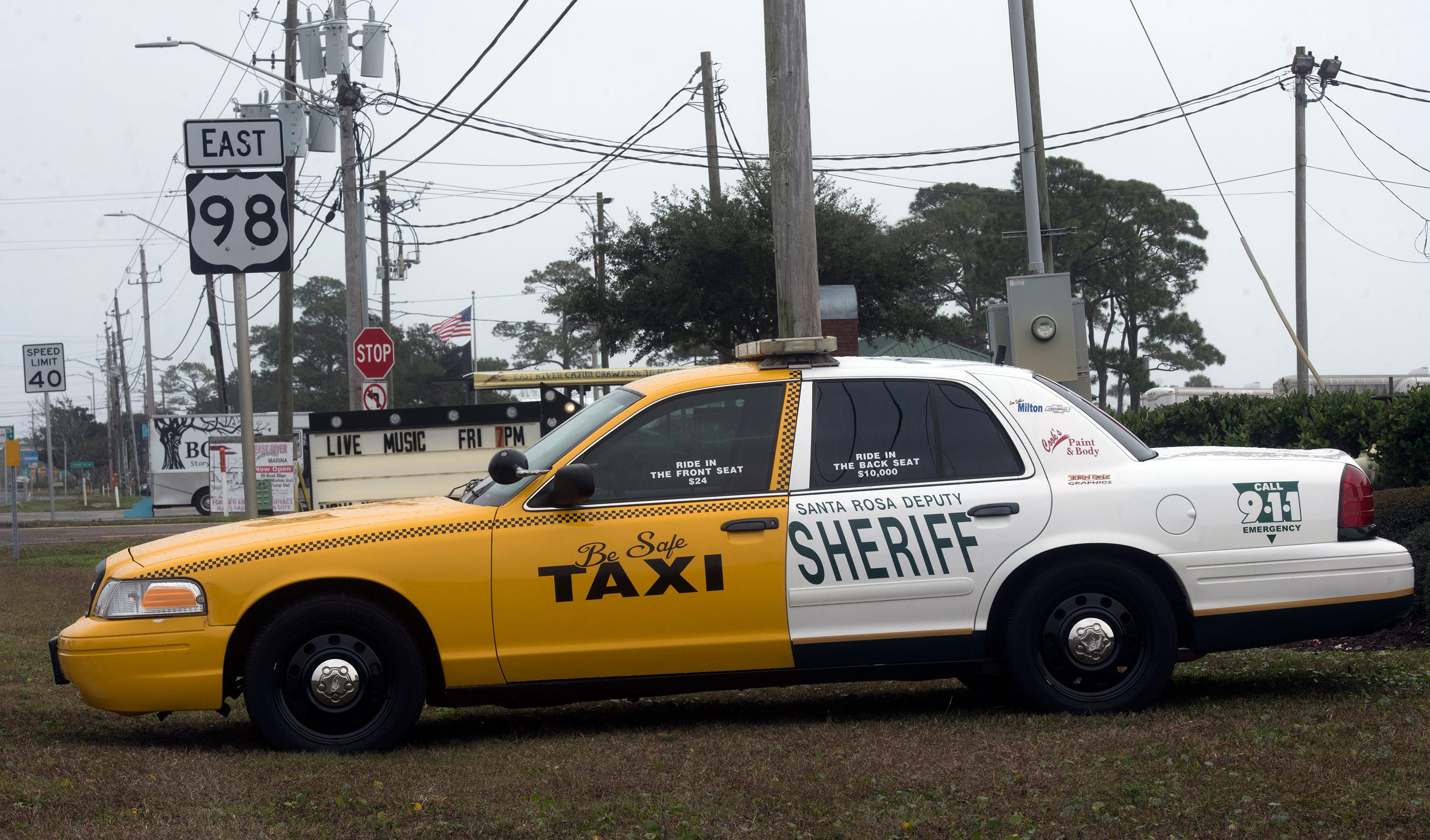 Half taxi, half SRSO cop car serves as drinking and driving deterrent