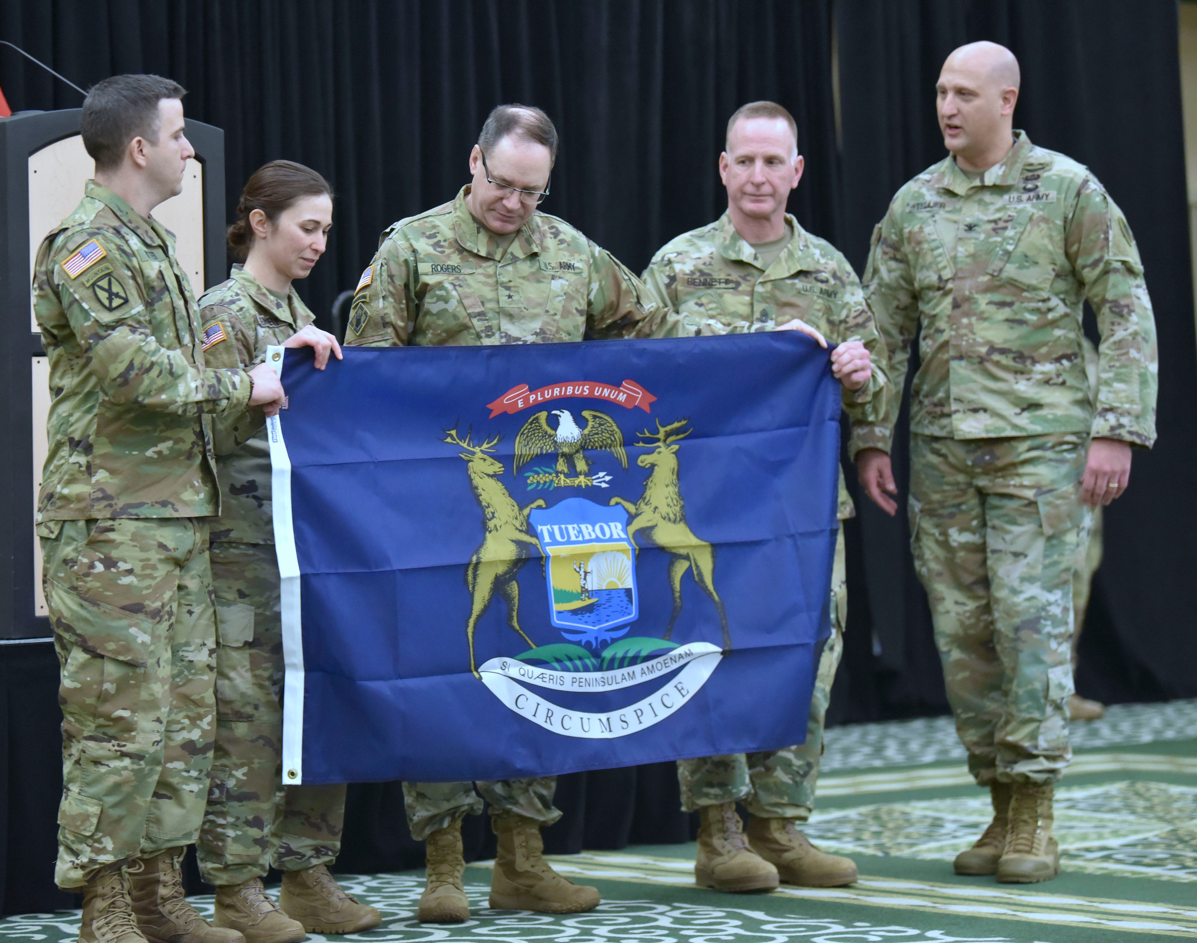 Ceremony held for deploying Michigan Army National Guard unit