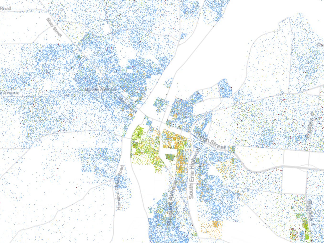 Map shows racial diversity and segregation in Cincinnati