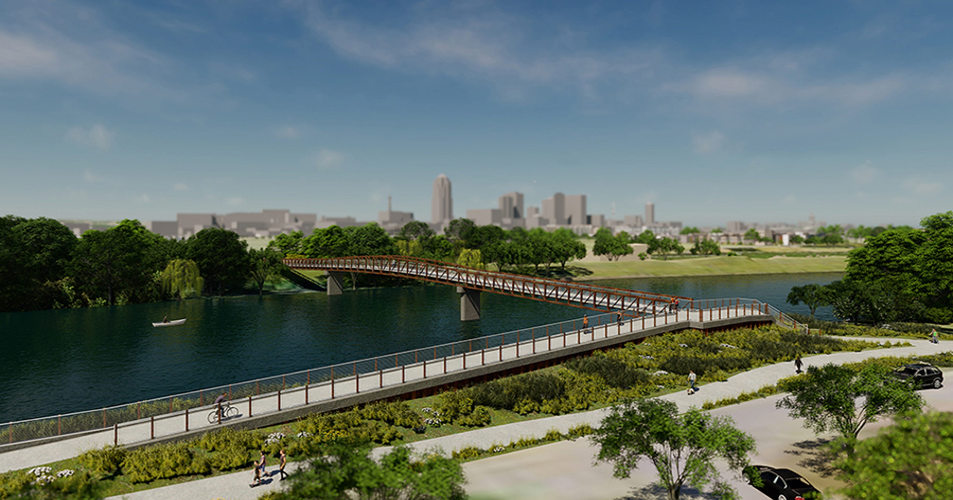 Construction starts on downtown Des Moines bridge near Gray's Lake