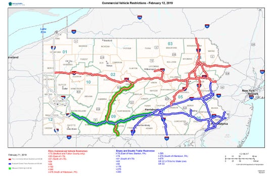 Pa. winter snow storm: PennDOT sets speed, vehicle restrictions