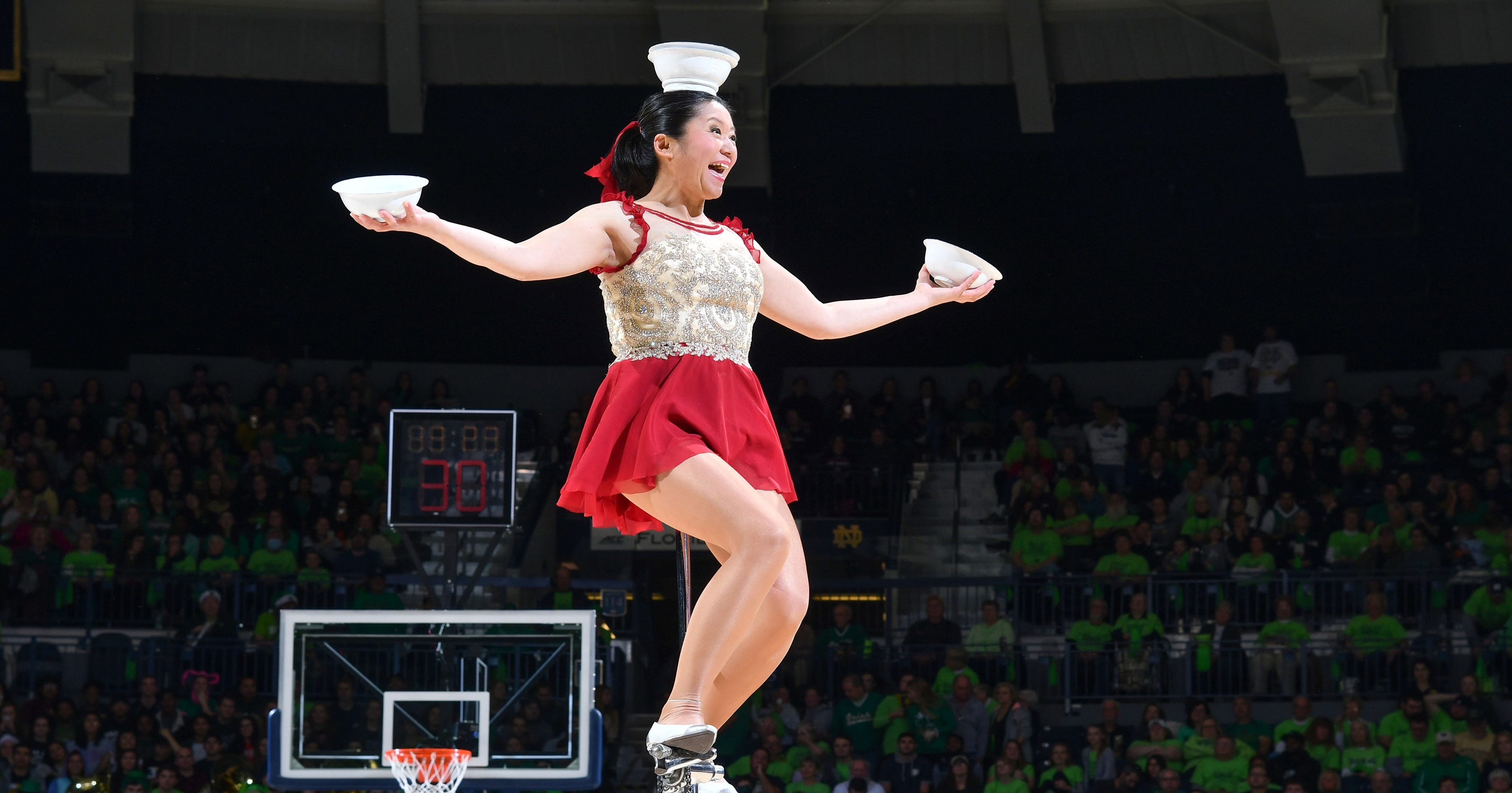 Jay Bilas interviewed legendary halftime performer Red Panda
