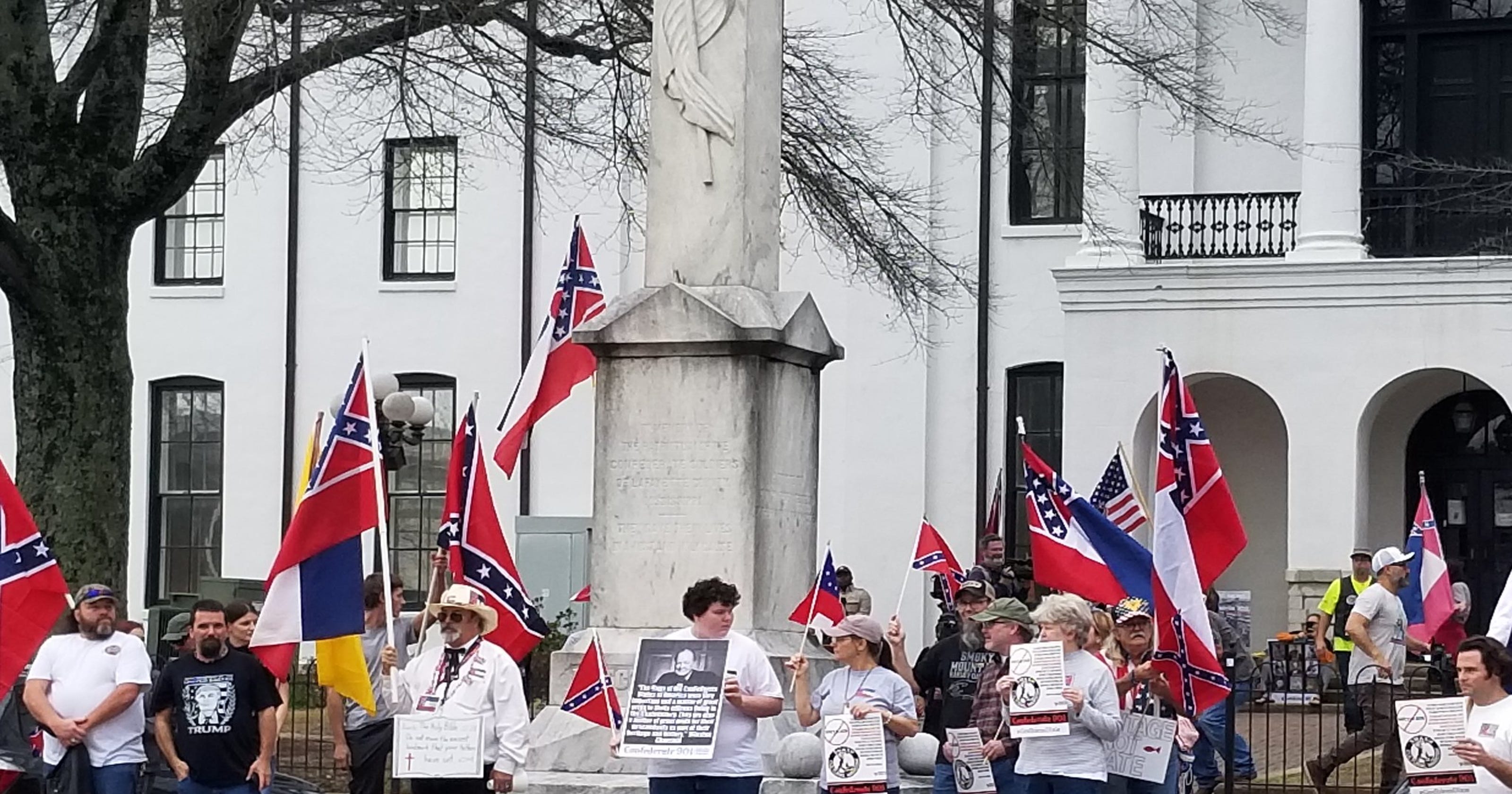 Pro-Confederate groups rally at Ole Miss march to Confederate memorial