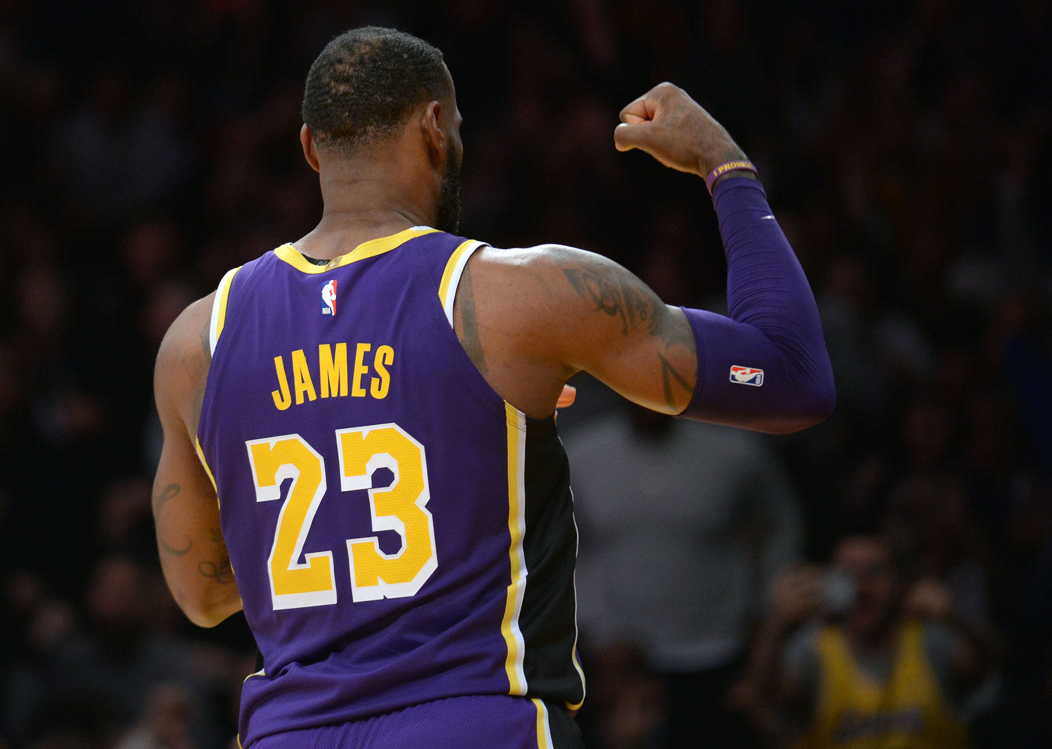 LeBron James with the Los Angeles Lakers