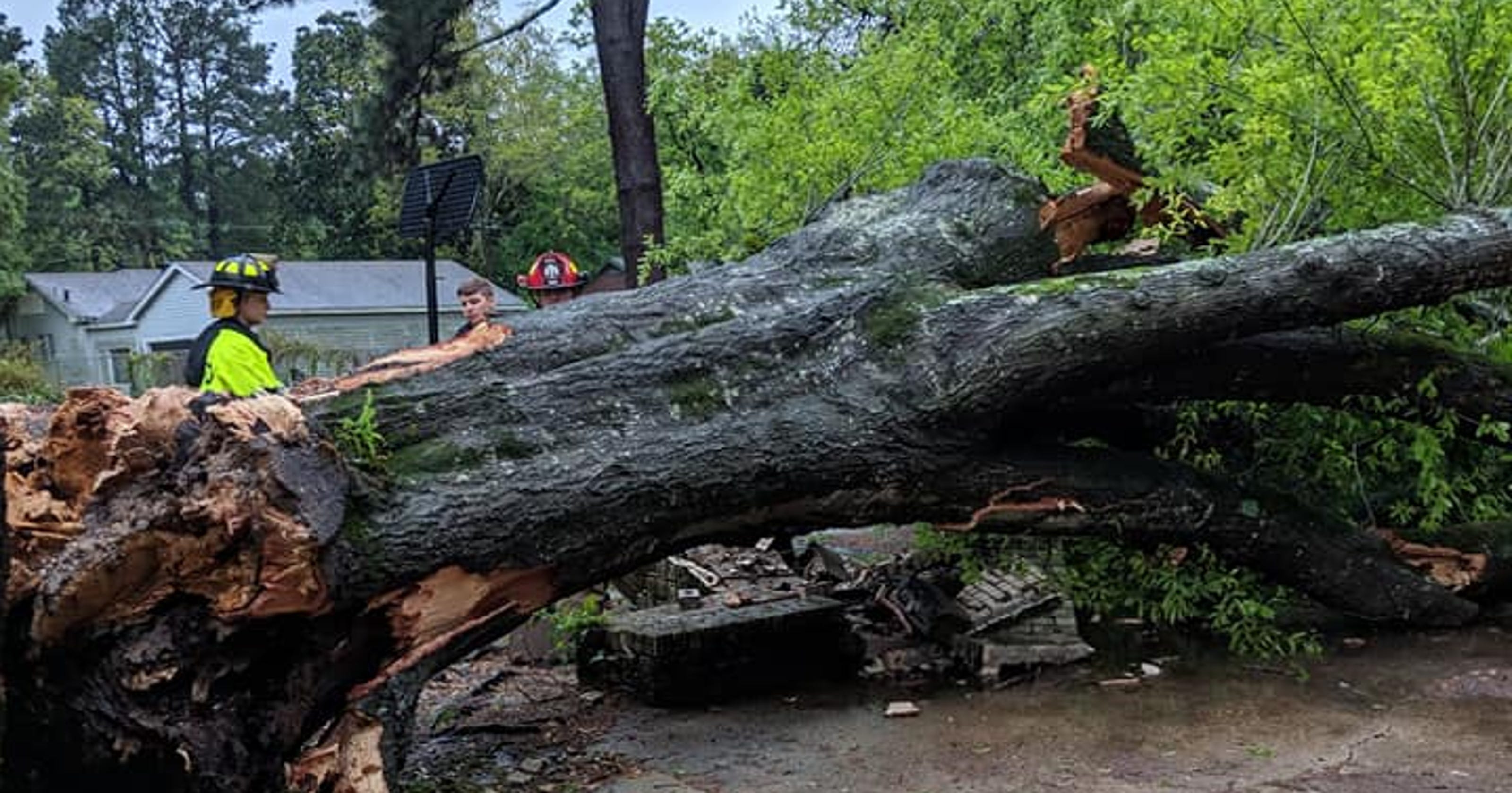 Storm damage visible across northeast Louisiana