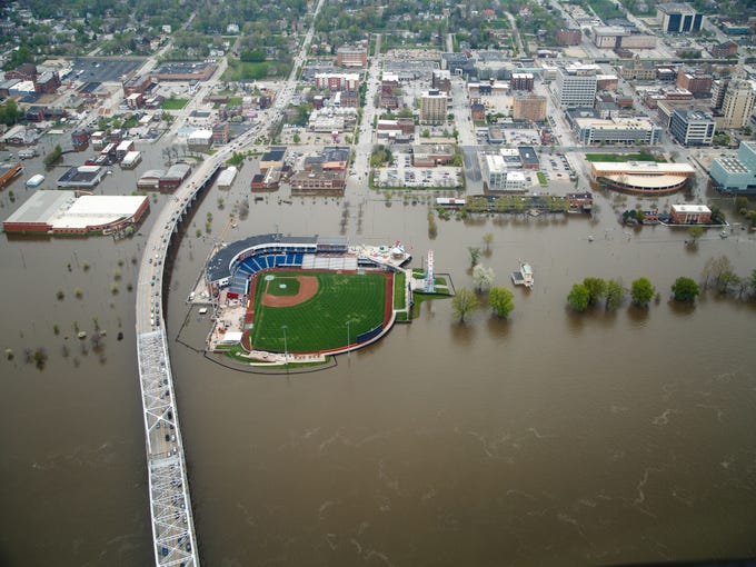 Davenport flooding: Overhead photos of 2019 flooding in Davenport, Iowa