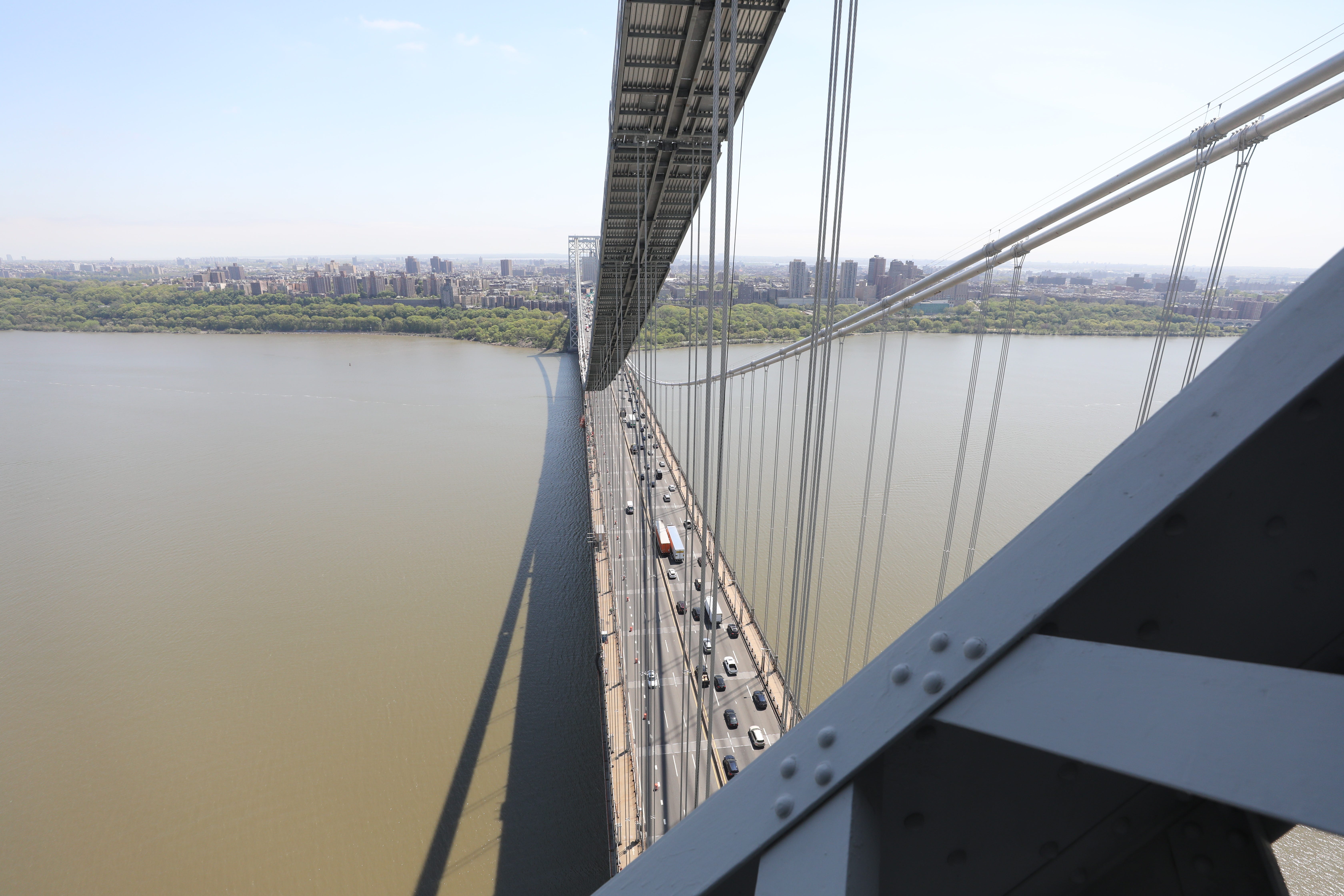 George Washington Bridge construction: How to re-hang a bridge in use