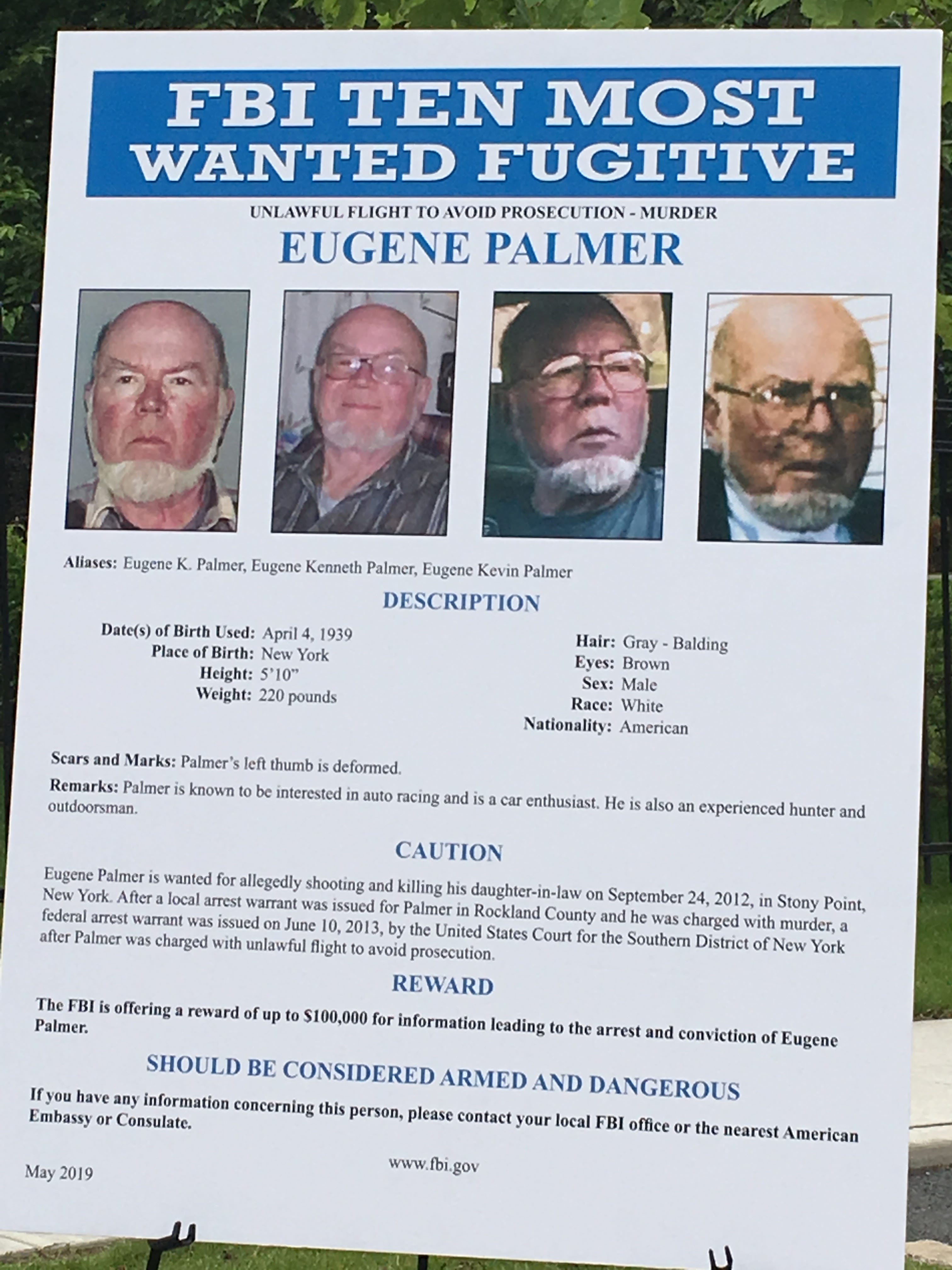 Haverstraw killing: Eugene Palmer added to FBI's Most Wanted List