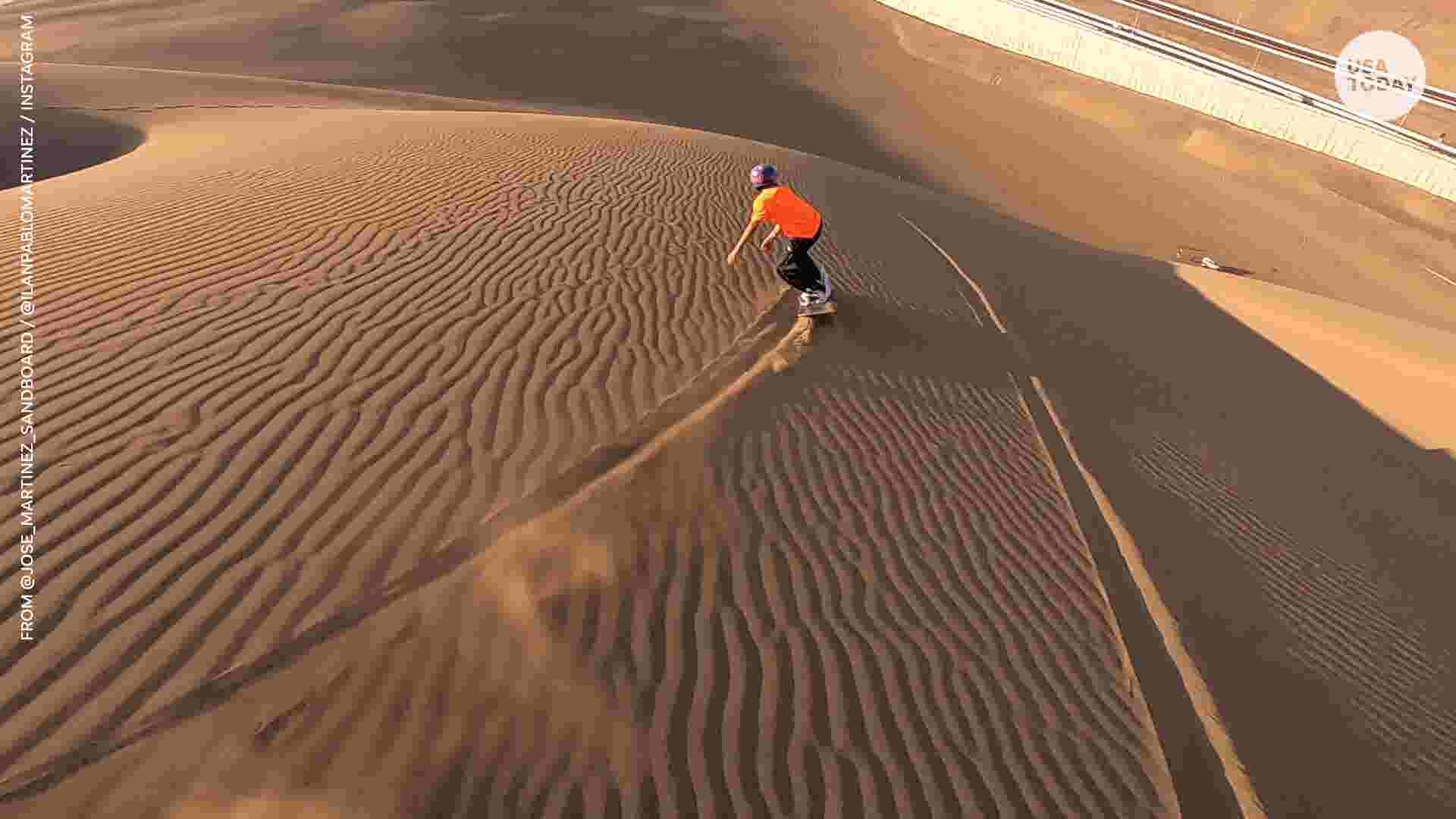 Take a ride with sandboarders in Chile