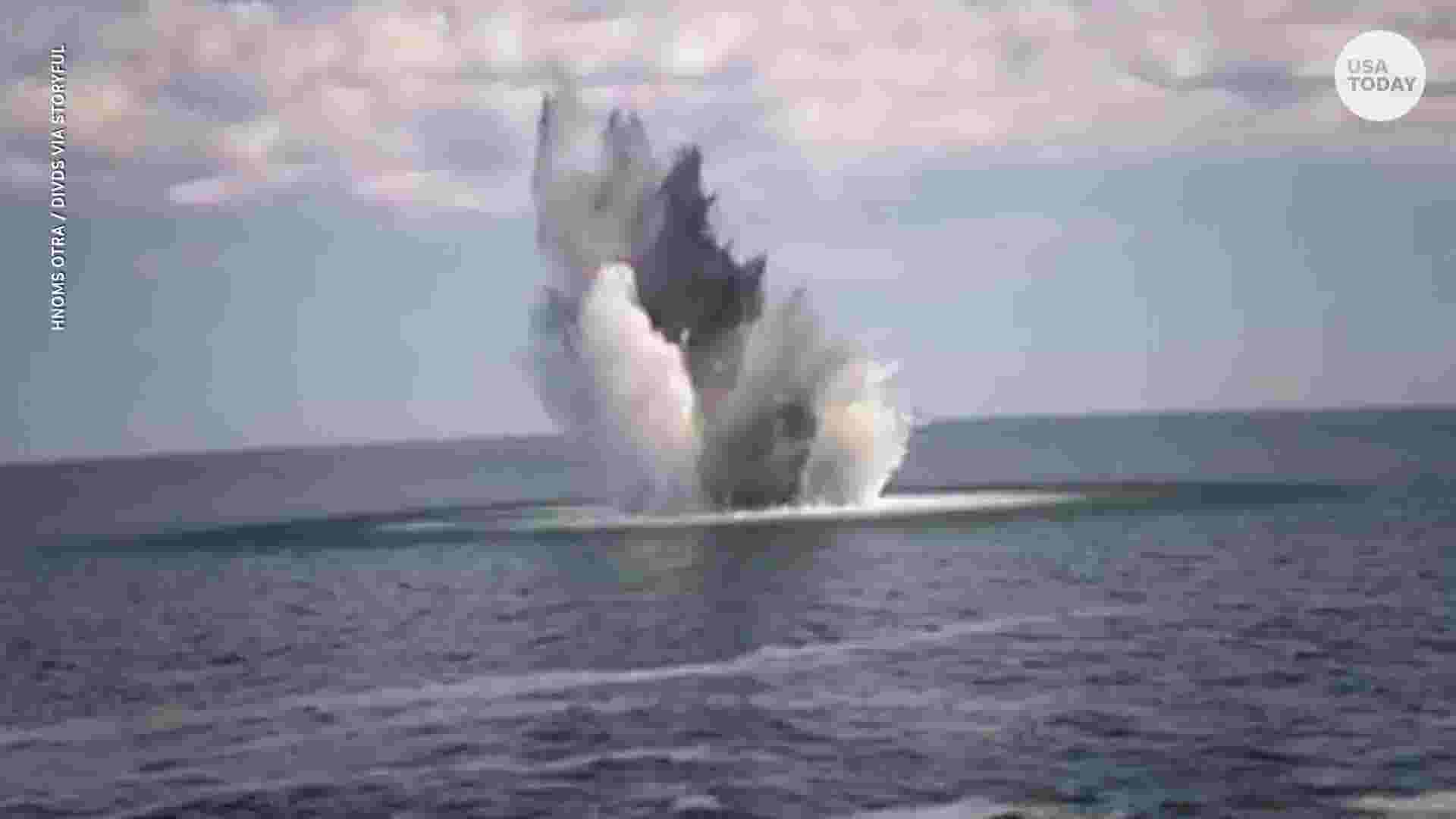 Boom, underwater WWII bombs detonated Boom, underwater WWII bombs detonated