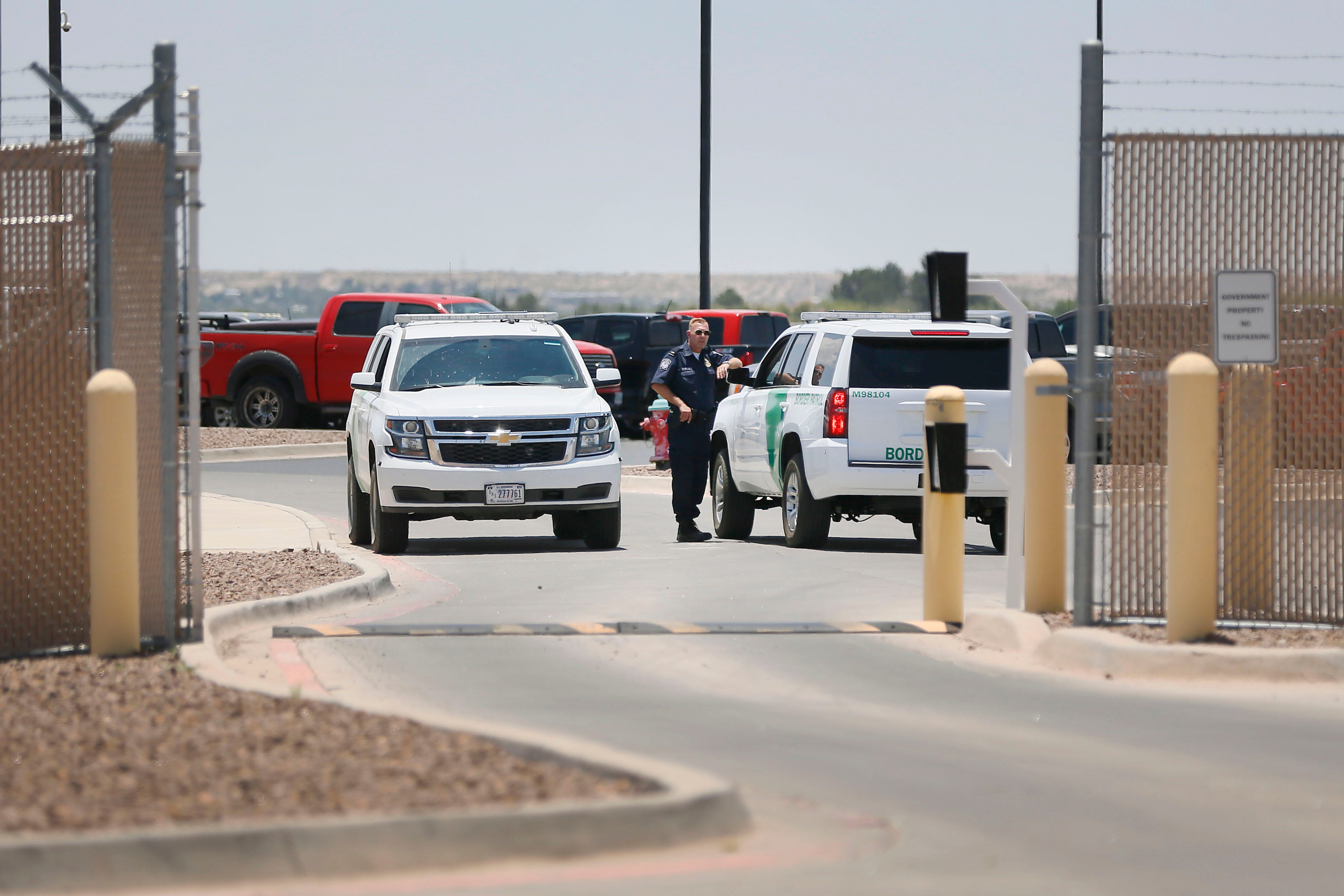 News media takes a tour of the Border Patrol Station in Clint, Texas