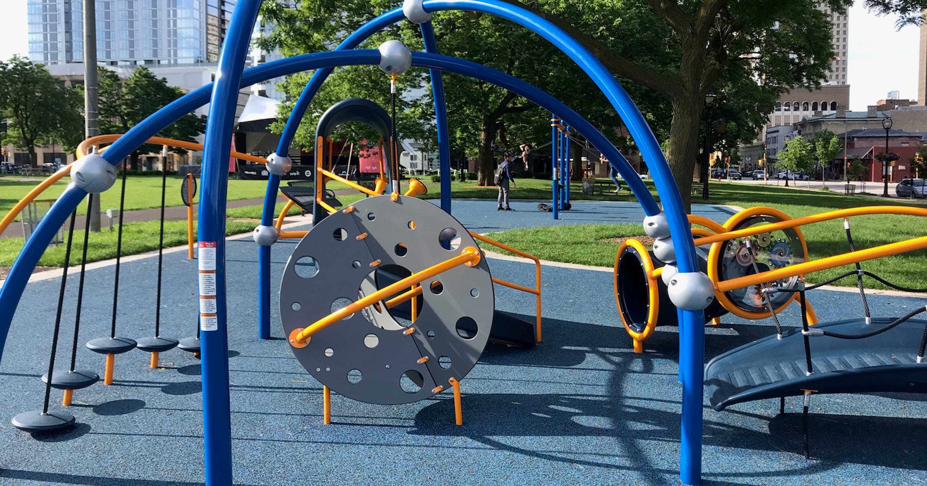 Cathedral Square Park playground in downtown Milwaukee is now upgraded