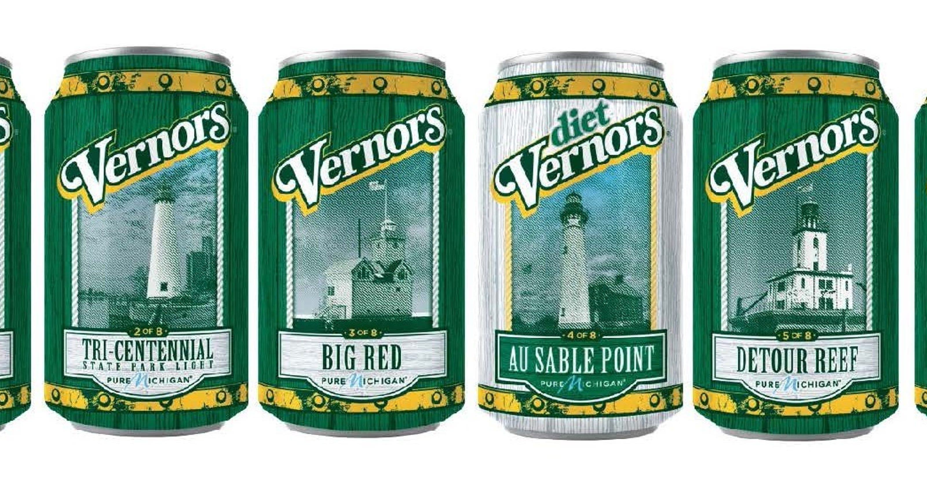 Vernors Michigan lighthouse collectible cans are back